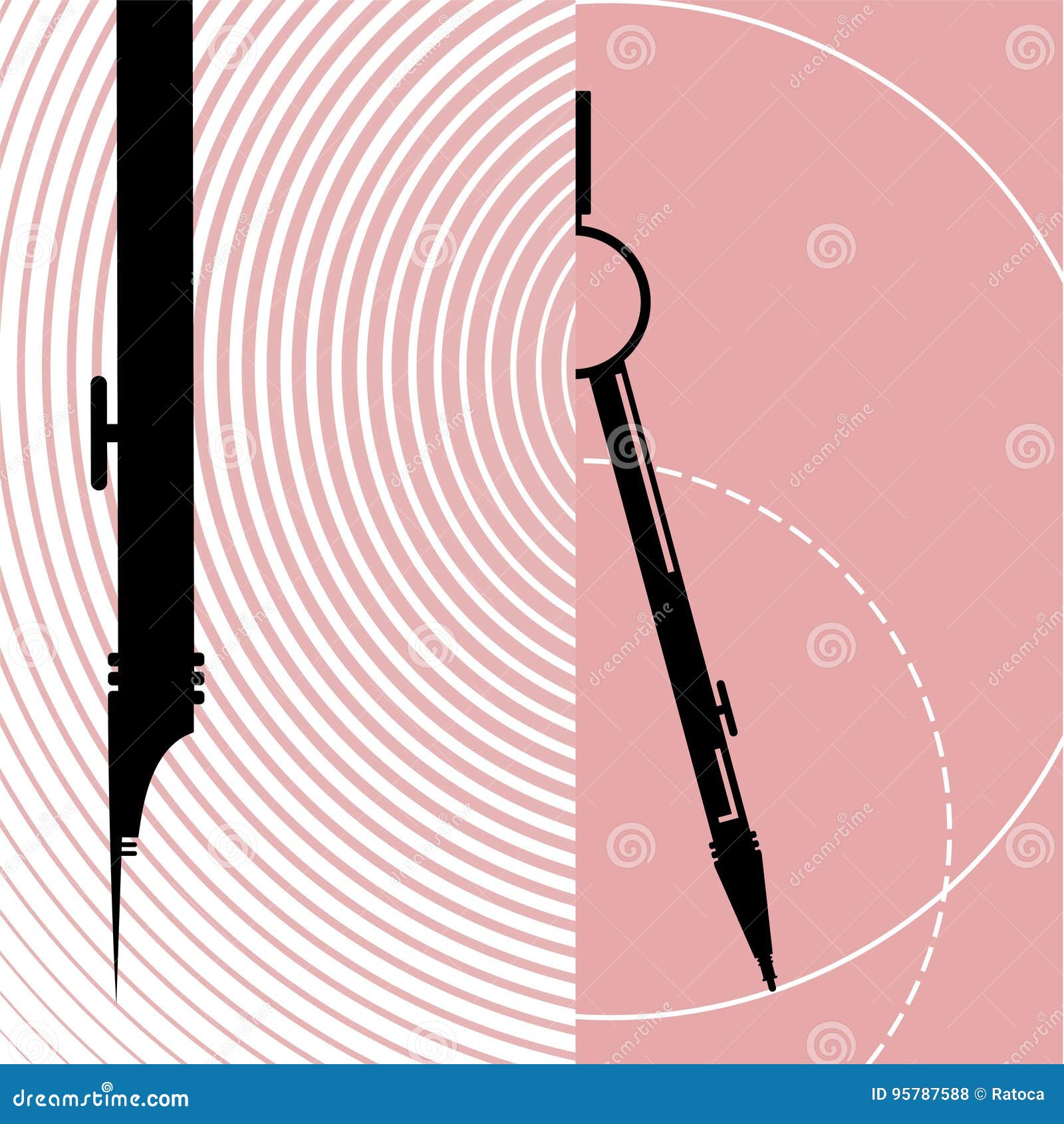 Ejemplo Del Instrumento Del Compás Ilustración del Vector - Ilustración ...