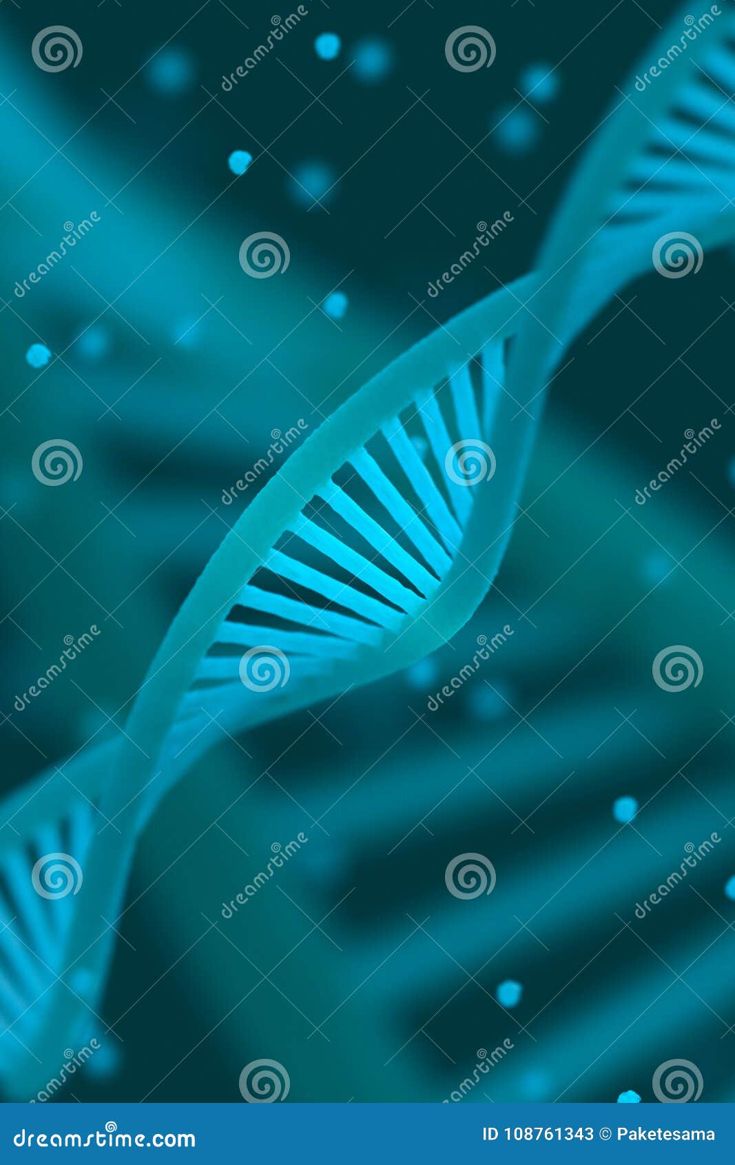 Ejemplo Del Macroshot 3D De La Cadena De La DNA Stock de ilustración ...