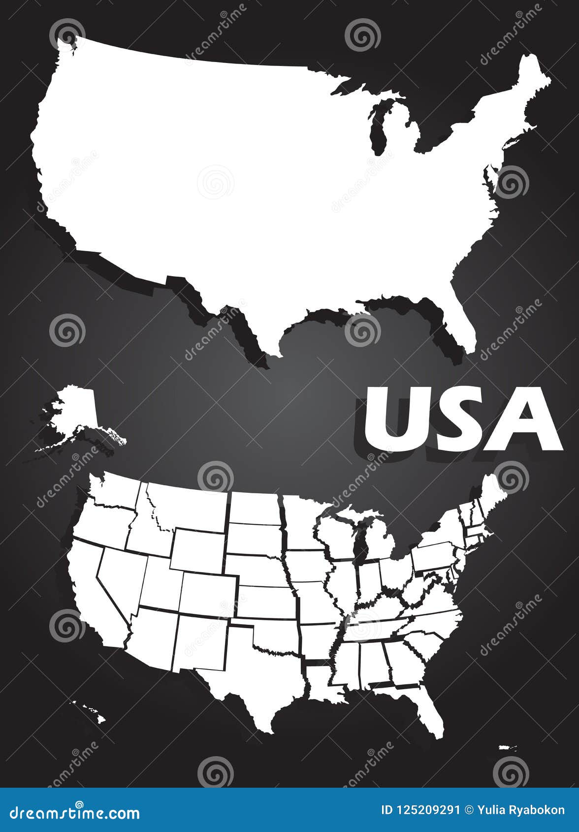 Ejemplo Del Mapa De Los E.E.U.U. Stock de ilustración - Ilustración de ...