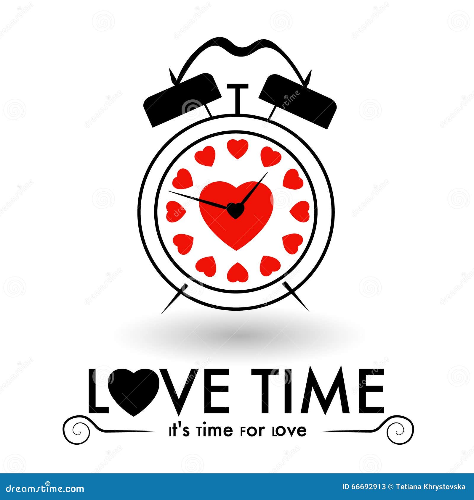 Ejemplo del reloj del amor ilustración del vector. Ilustración de manos ...
