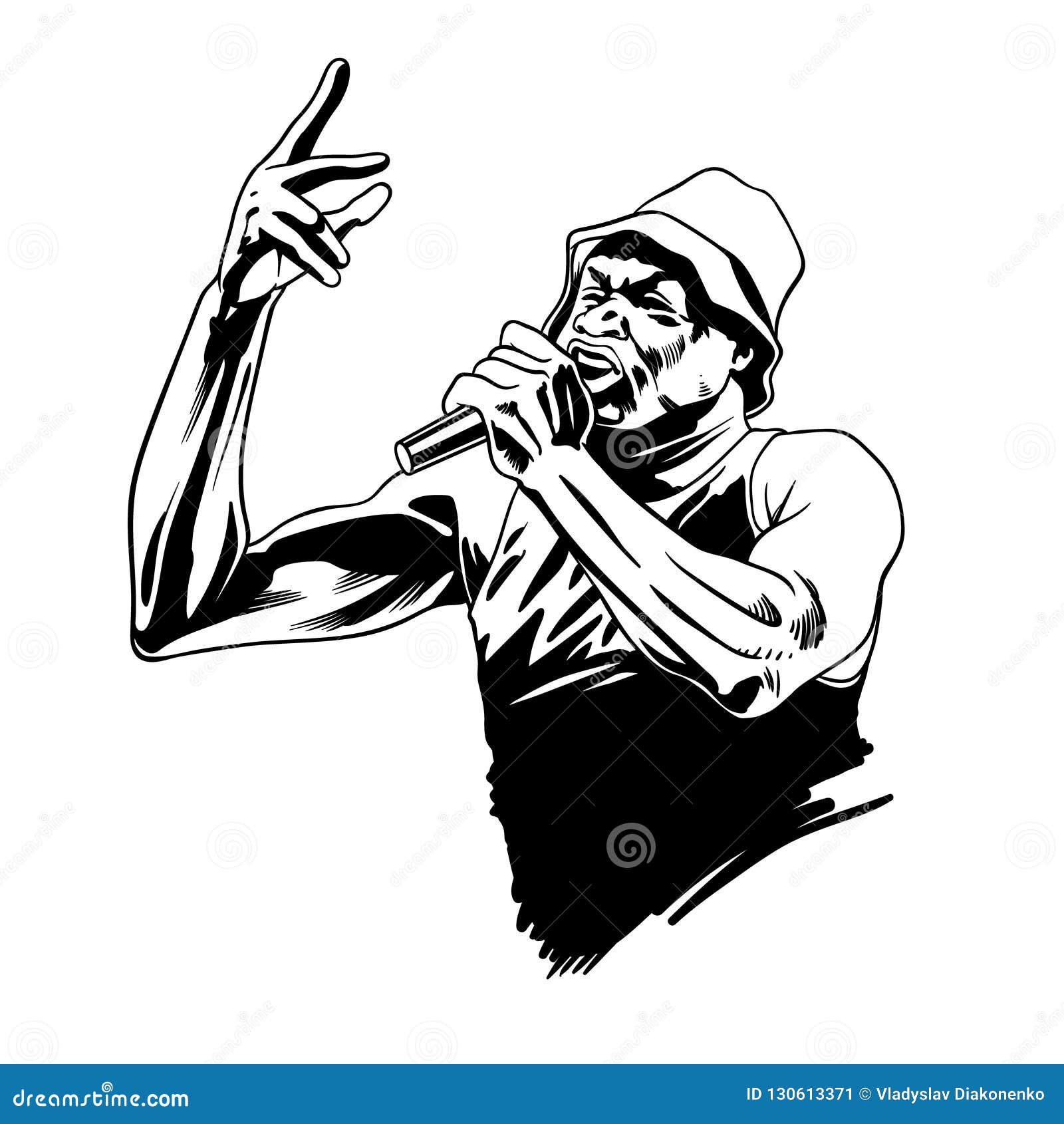 Ejemplo Del Vector Del Cantante De Rap Ilustración del Vector ...