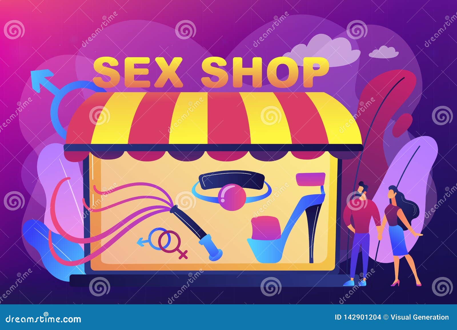 Ejemplo Del Vector Del Concepto De La Tienda Del Sexo Ilustración Del