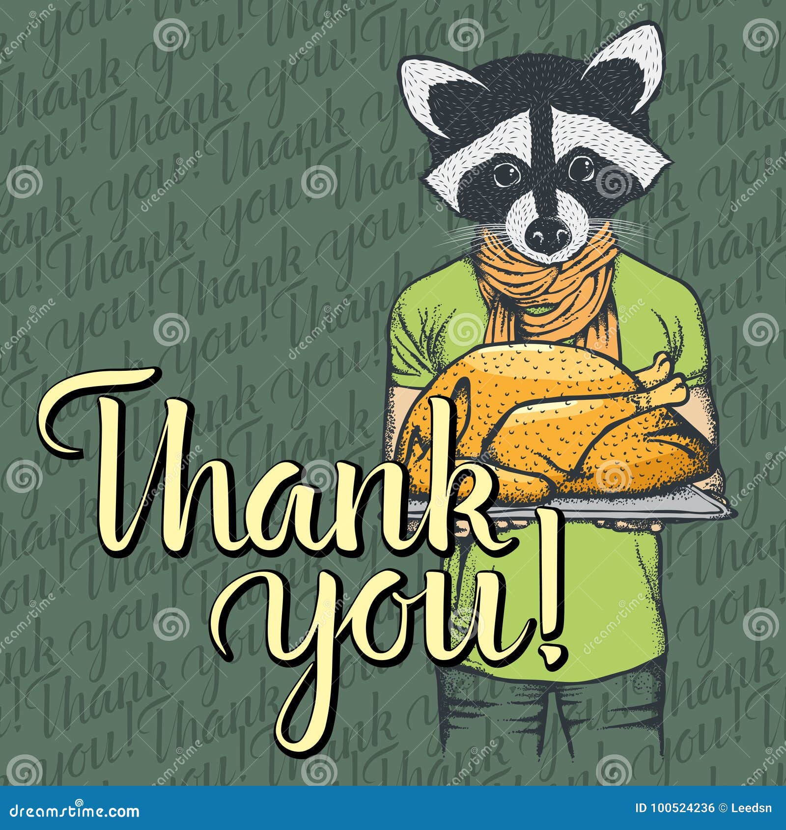 Ejemplo Del Vector Del Concepto Del Mapache De La Acción De Gracias ...