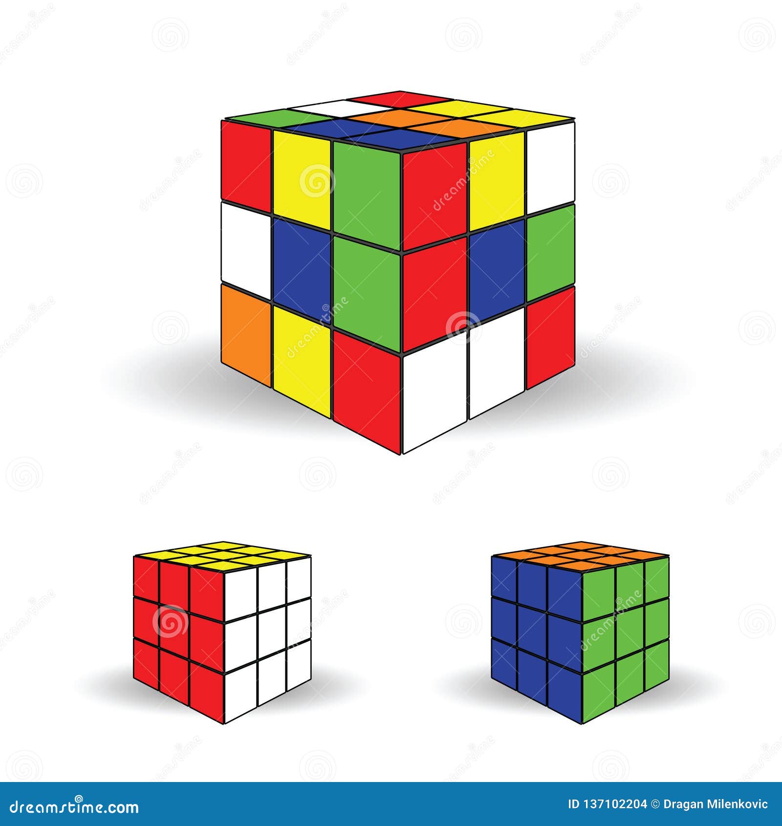 Ejemplo Del Vector Del Cubo De Rubik Imagen de archivo editorial ...