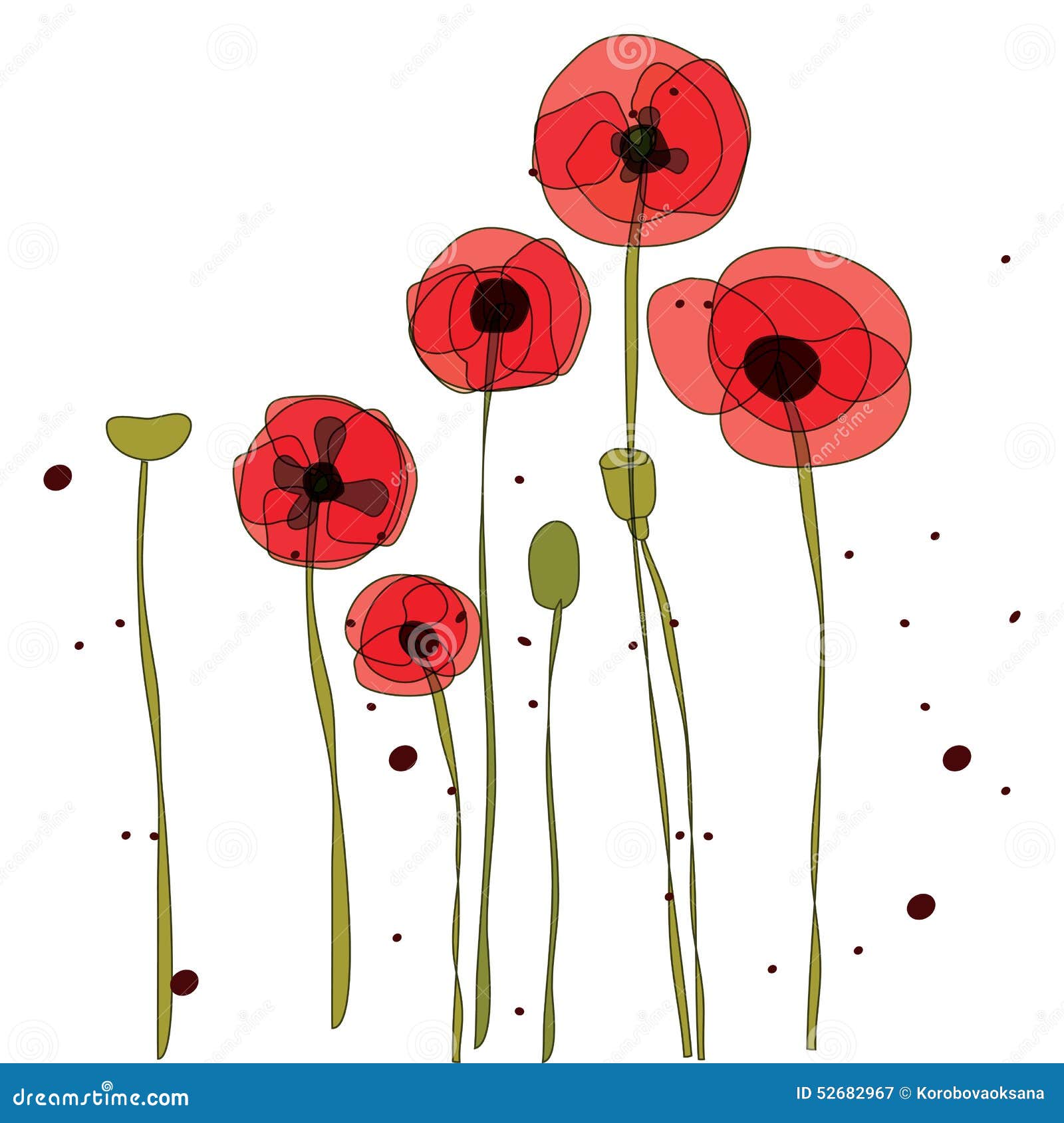 Ejemplo Del Vector De Amapolas Rojas Ilustración del Vector ...