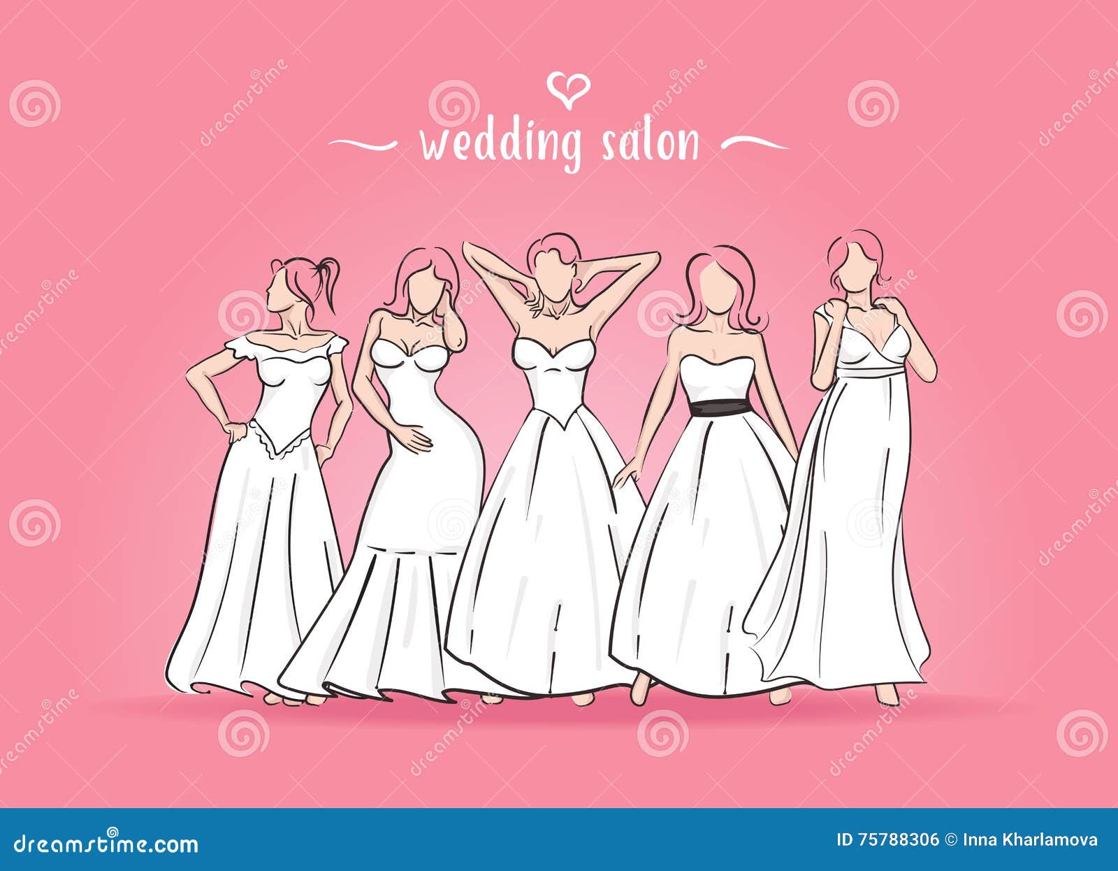 Ejemplo Del Vector De Cinco Novias Stock de ilustración - Ilustración ...