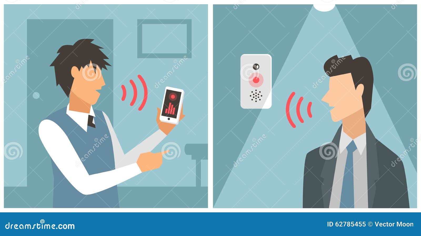 Ejemplo Del Vector De Control De La Voz Ordenador Elegante Ilustración ...