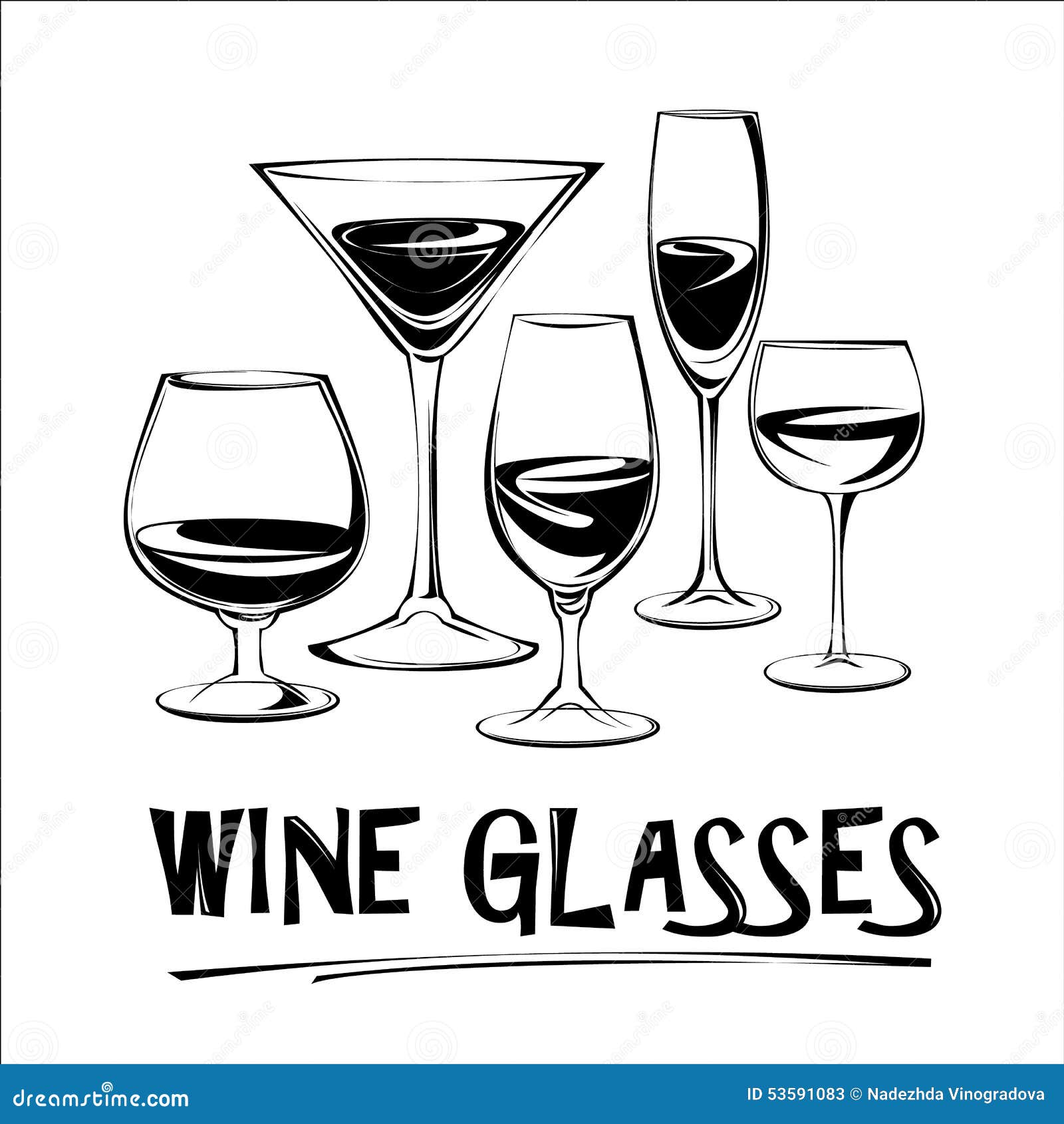 Ejemplo Del Vector De Copas De Vino Ilustración del Vector ...