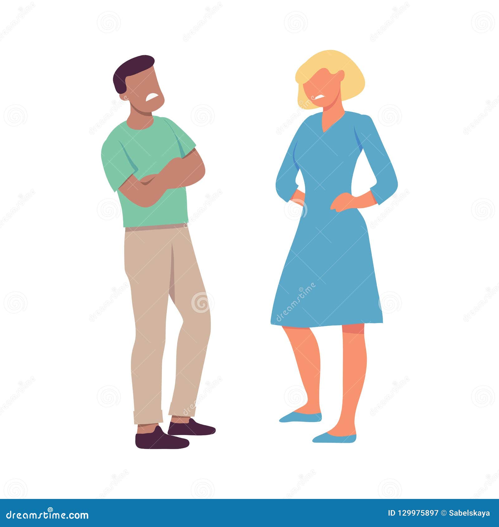 Ejemplo Del Vector De Dos Personas Que Se Disgustan Con Uno a ...