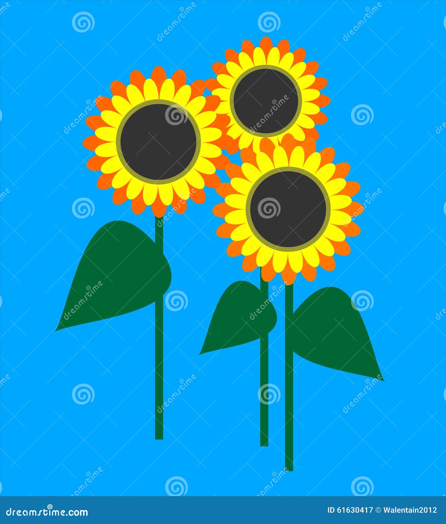 Ejemplo Del Vector De Girasoles Ilustración del Vector - Ilustración de ...