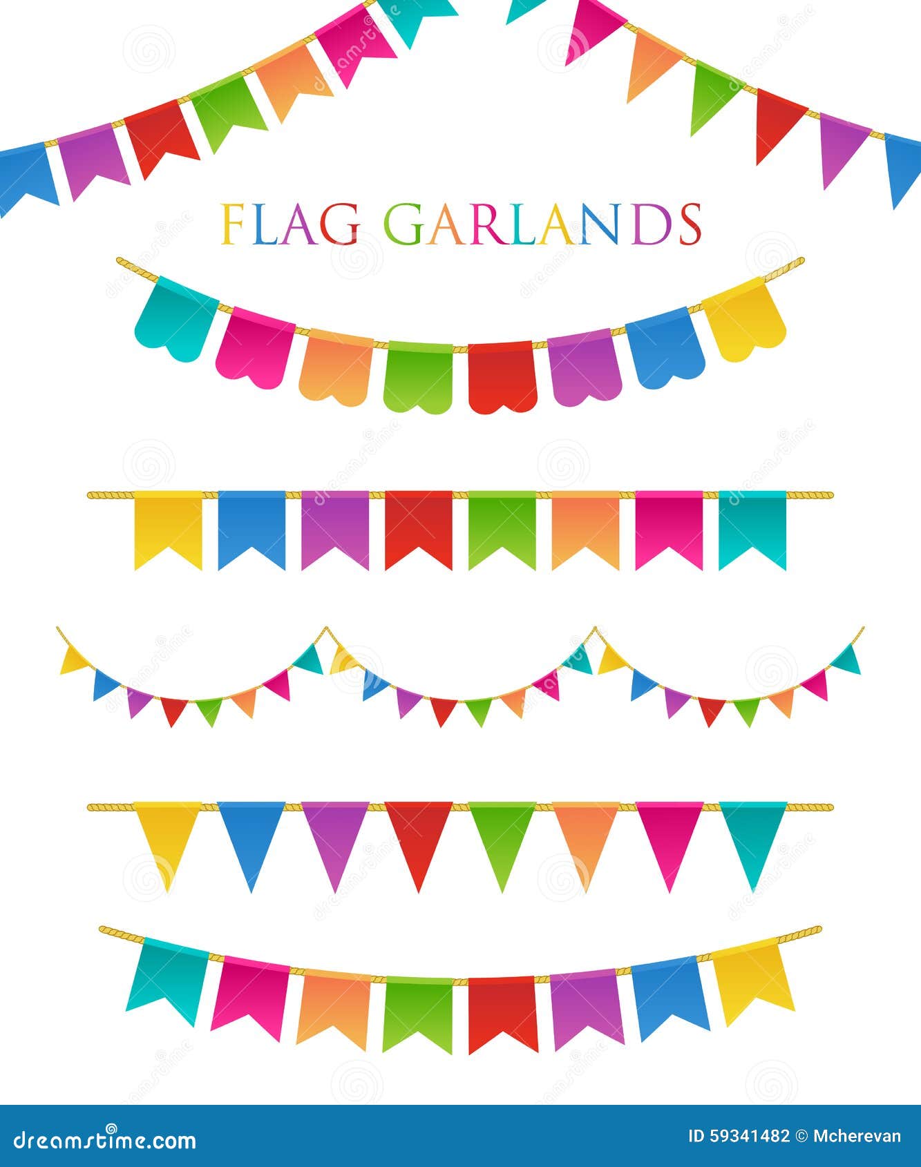 Ejemplo Del Vector De Guirnaldas Coloridas Stock de ilustración ...