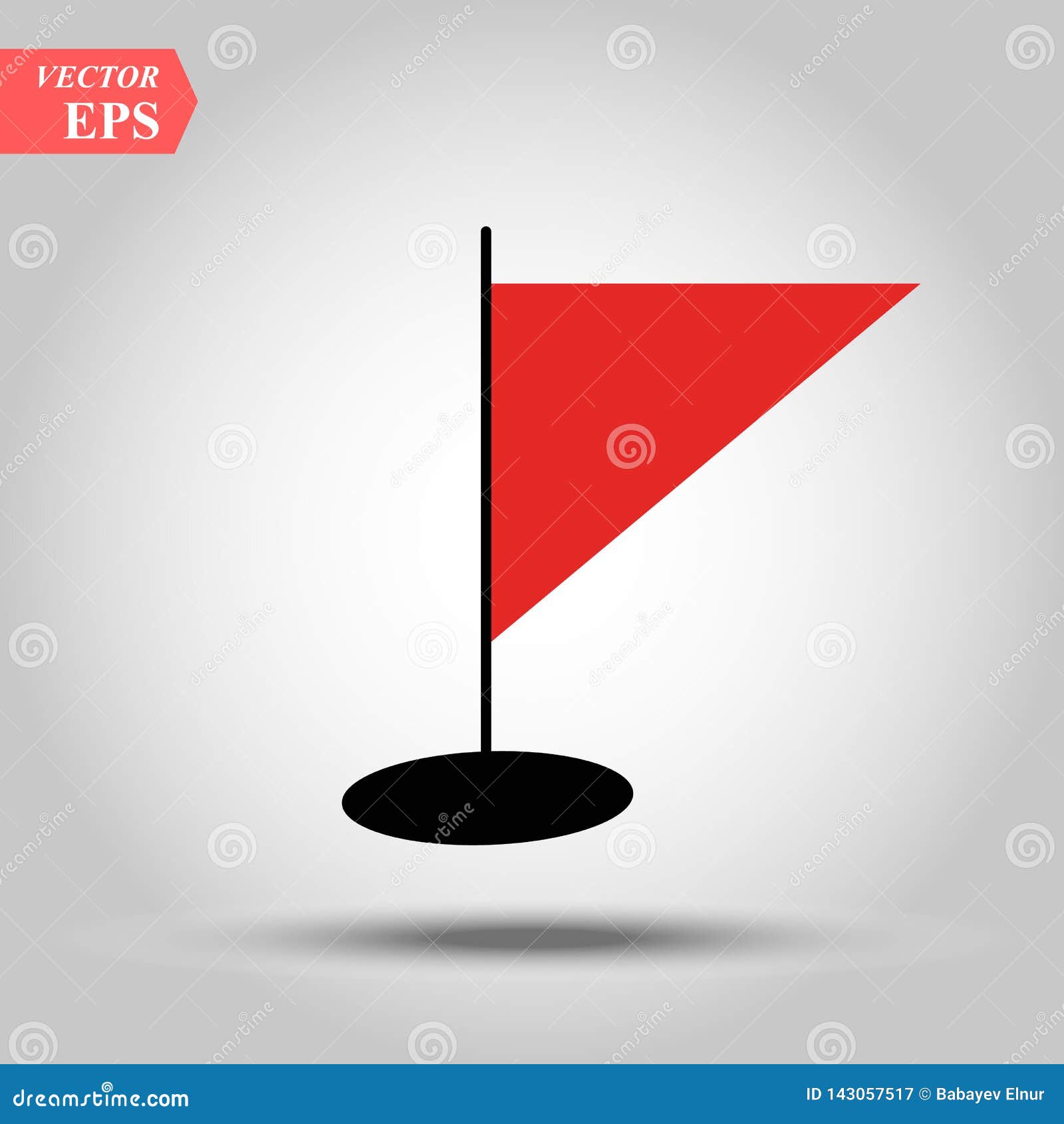 Ejemplo Del Vector De La Bandera Que Agita Triangular Roja Stock de ...