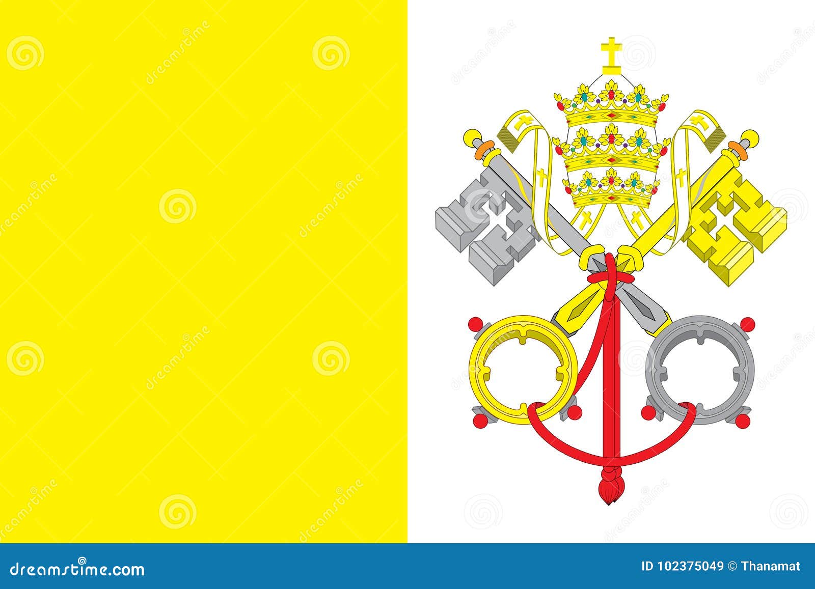 Ejemplo Del Vector De La Bandera Del Vaticano Bandera Del Vaticano ...