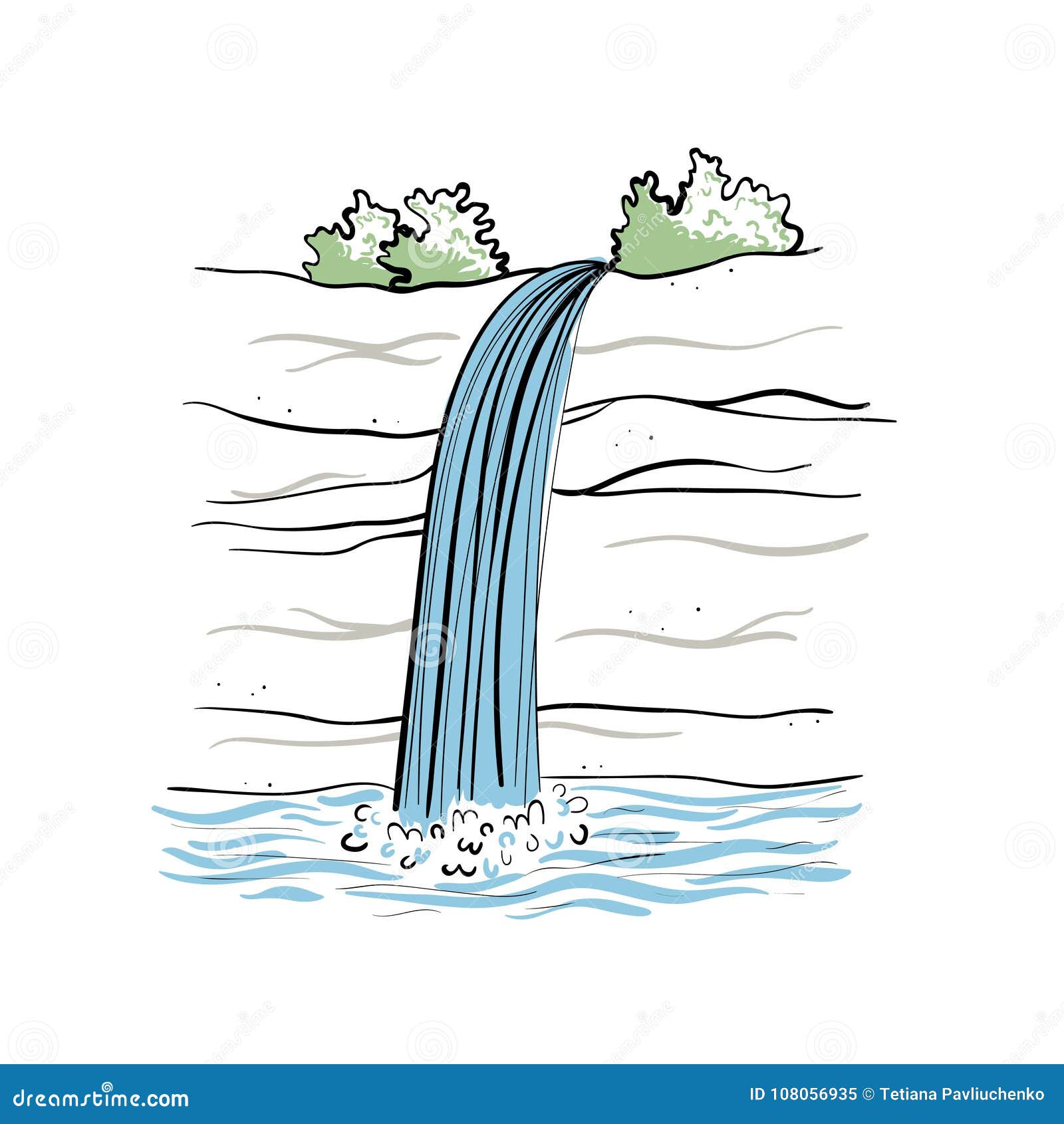 Ejemplo Del Vector De La Cascada Ilustración del Vector - Ilustración ...