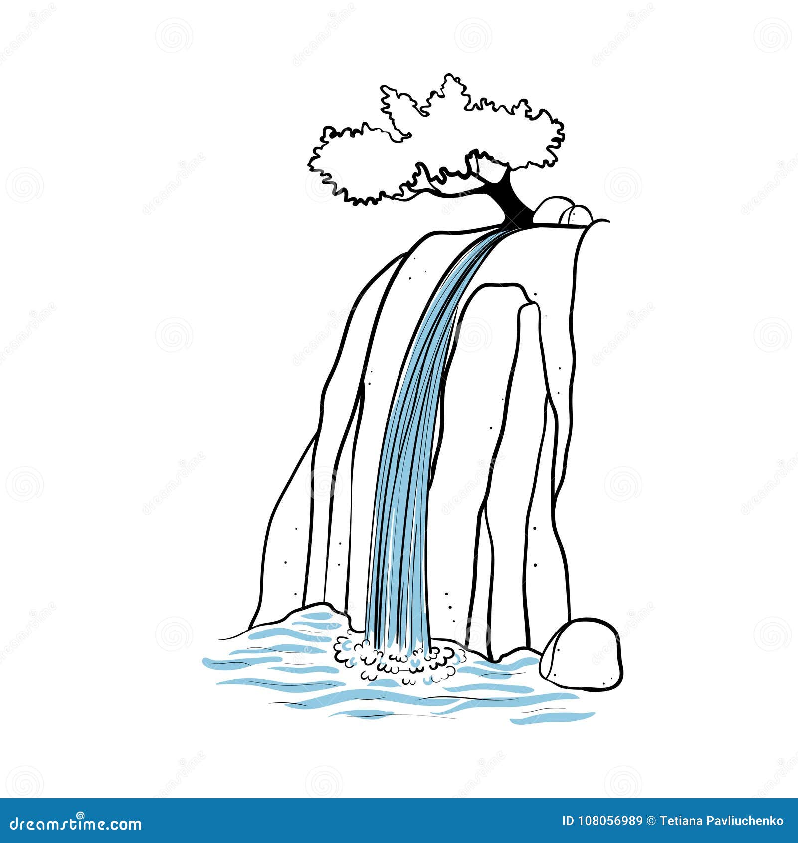 Ejemplo Del Vector De La Cascada Ilustración del Vector - Ilustración ...