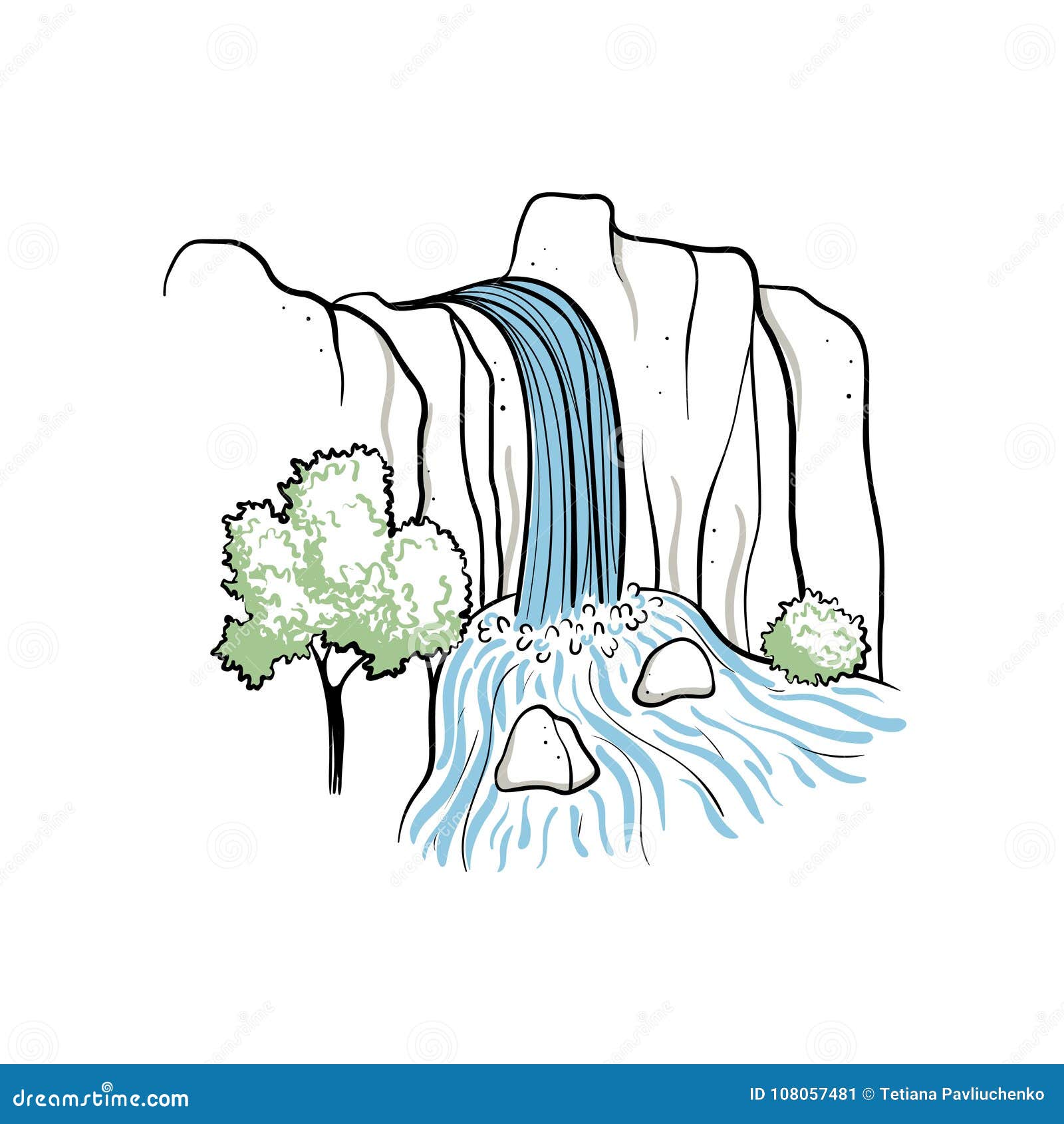 Ejemplo Del Vector De La Cascada Ilustración del Vector - Ilustración ...