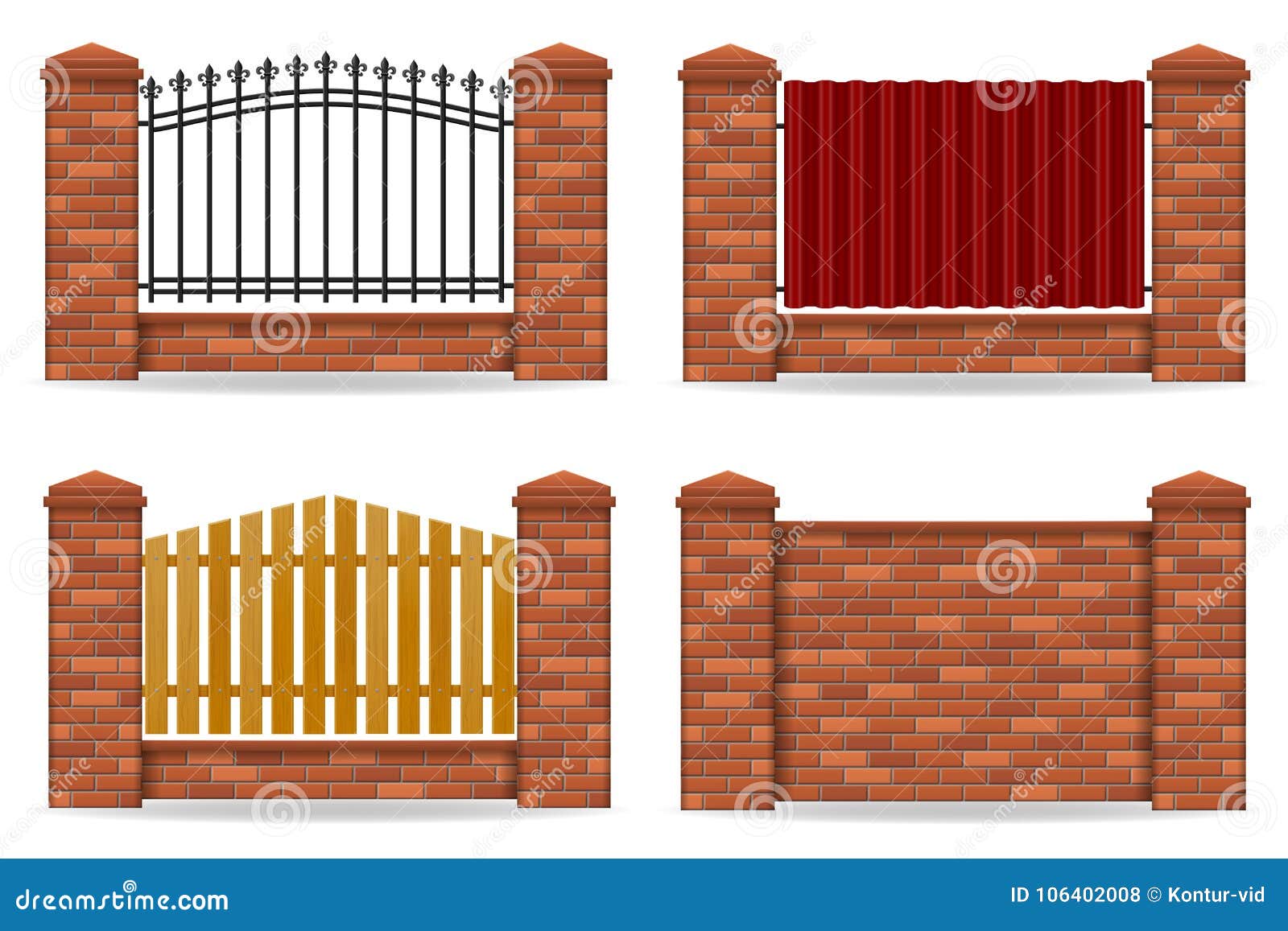 Ejemplo Del Vector De La Cerca Del Ladrillo Ilustración del Vector ...