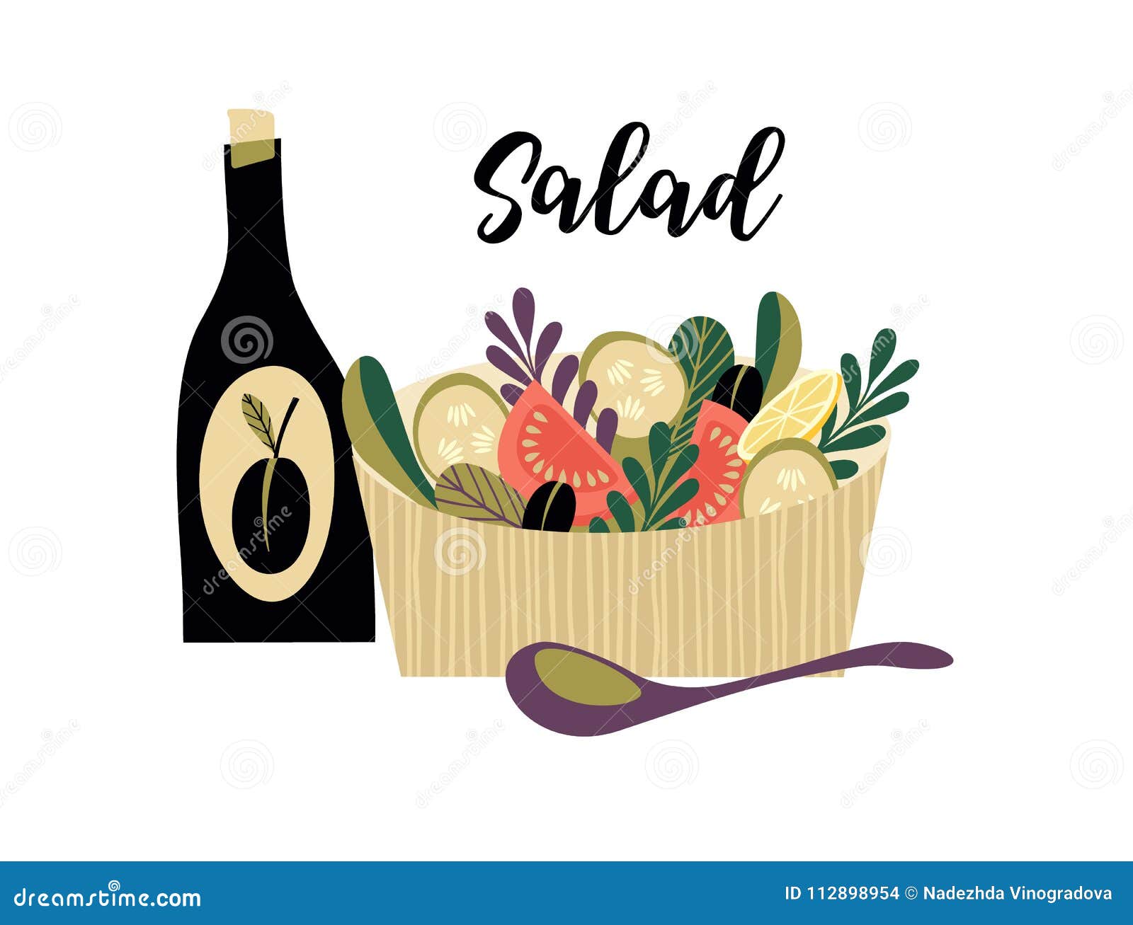 Ejemplo Del Vector De La Ensalada Vegetal Ilustración del Vector ...