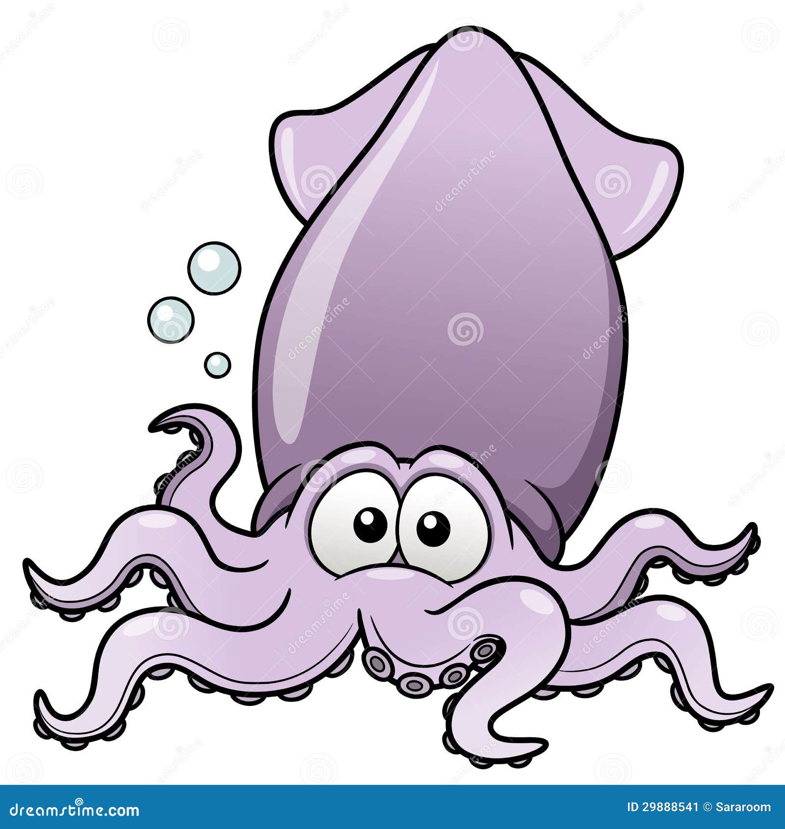 Calamar de la historieta ilustración del vector. Ilustración de ...