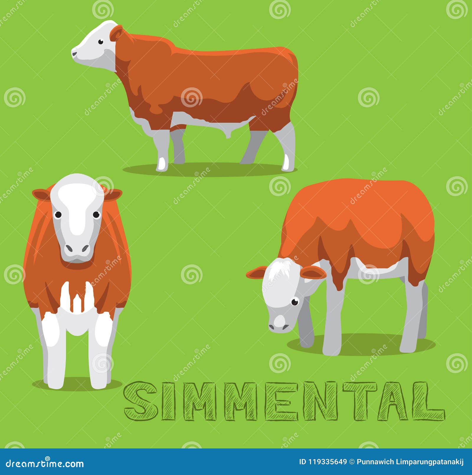 Ejemplo Del Vector De La Historieta Del Simmental De La Vaca ...