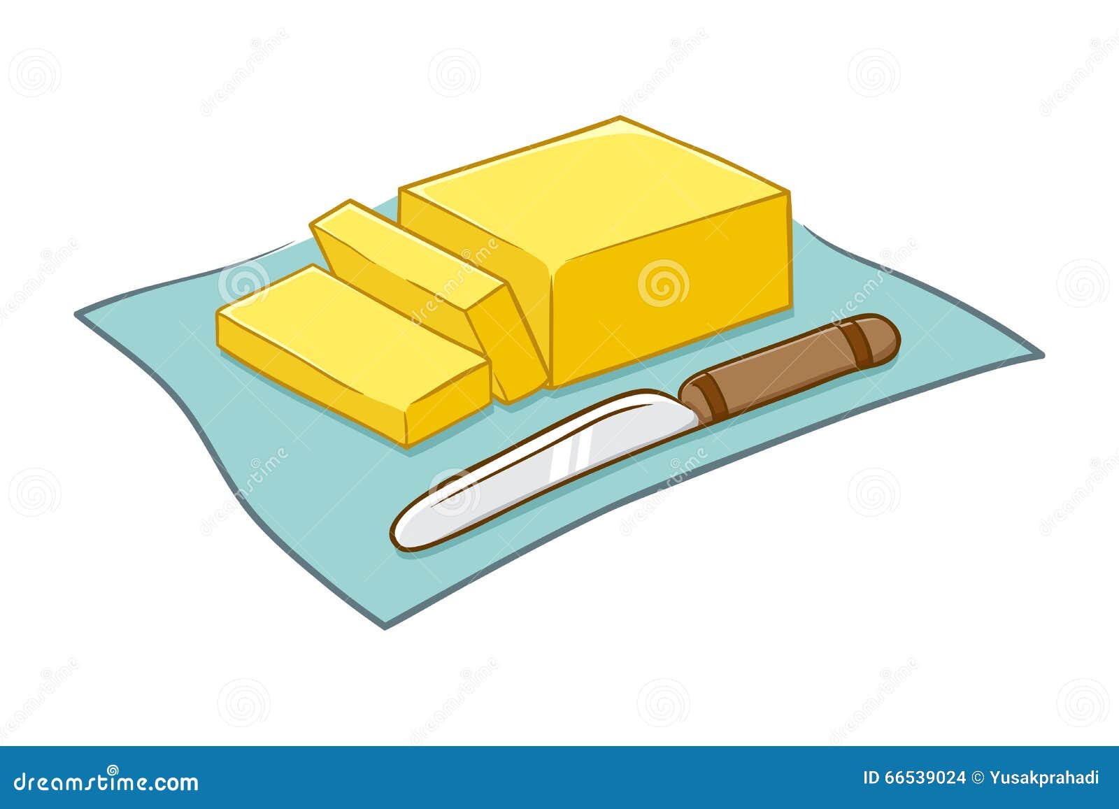 Ejemplo Del Vector De La Mantequilla Y Del Cuchillo Ilustración del ...