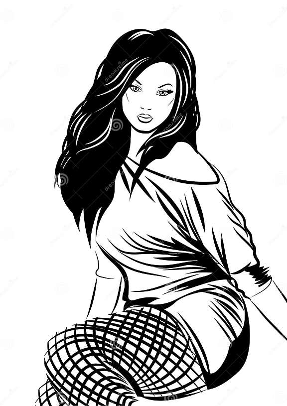 Ejemplo Del Vector De La Mujer De La Belleza Del Dibujo De La Mano