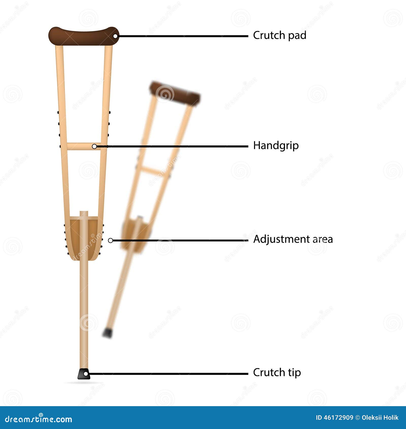Ejemplo Del Vector De La Muleta De Madera Ilustración del Vector ...