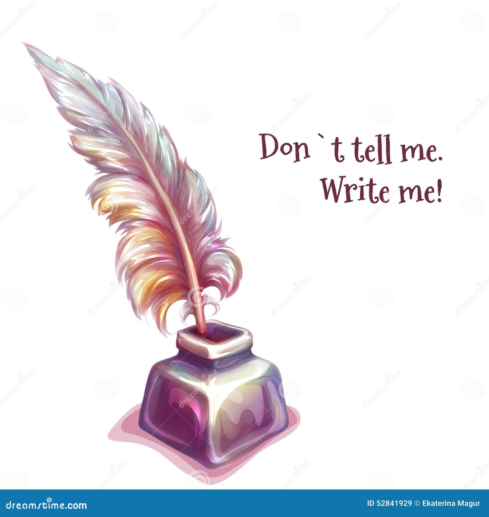 Ejemplo Del Vector De La Pluma Con El Tintero Ilustración del Vector ...