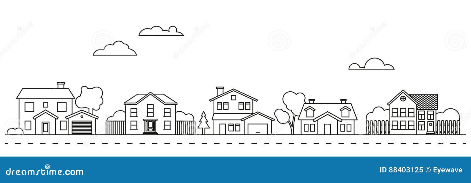 Ejemplo Del Vector De La Vecindad Del Pueblo Ilustración del Vector ...