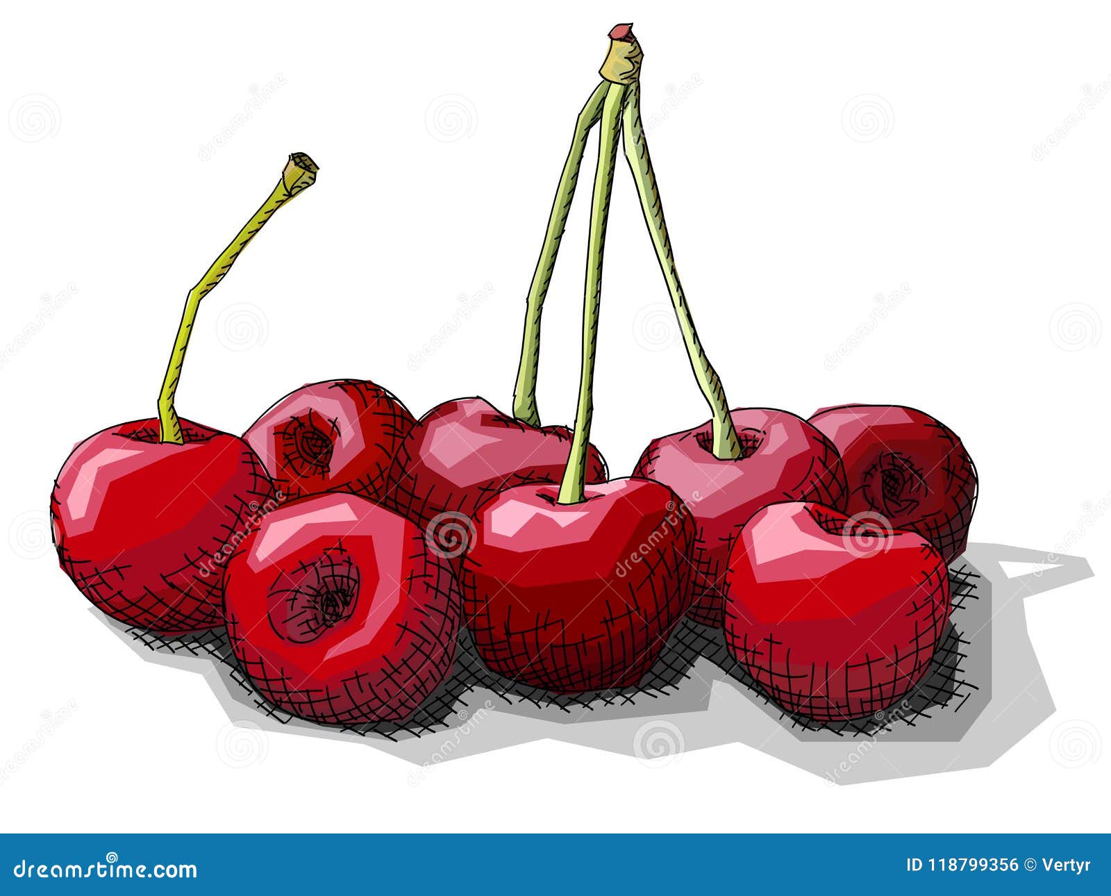 Ejemplo Del Vector De Las Cerezas Del Dibujo Ilustración del Vector ...