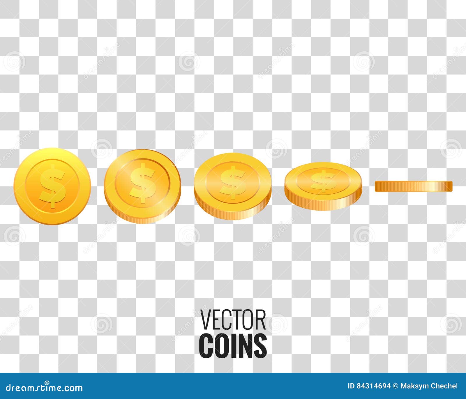 Ejemplo Del Vector De Las Monedas De Oro Ilustración del Vector ...
