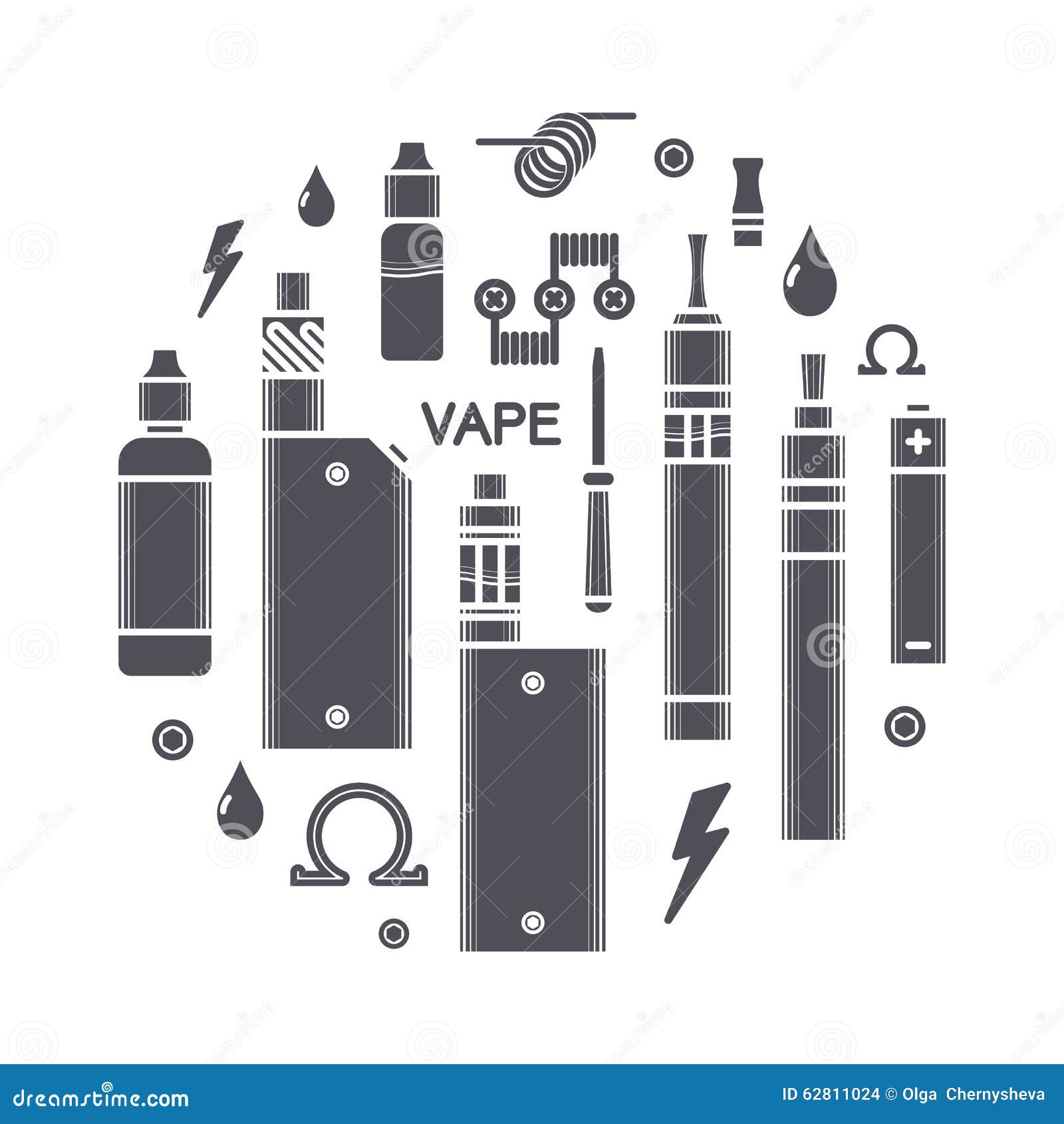 Ejemplo Del Vector De Los Iconos Del Vape Ilustración del Vector ...