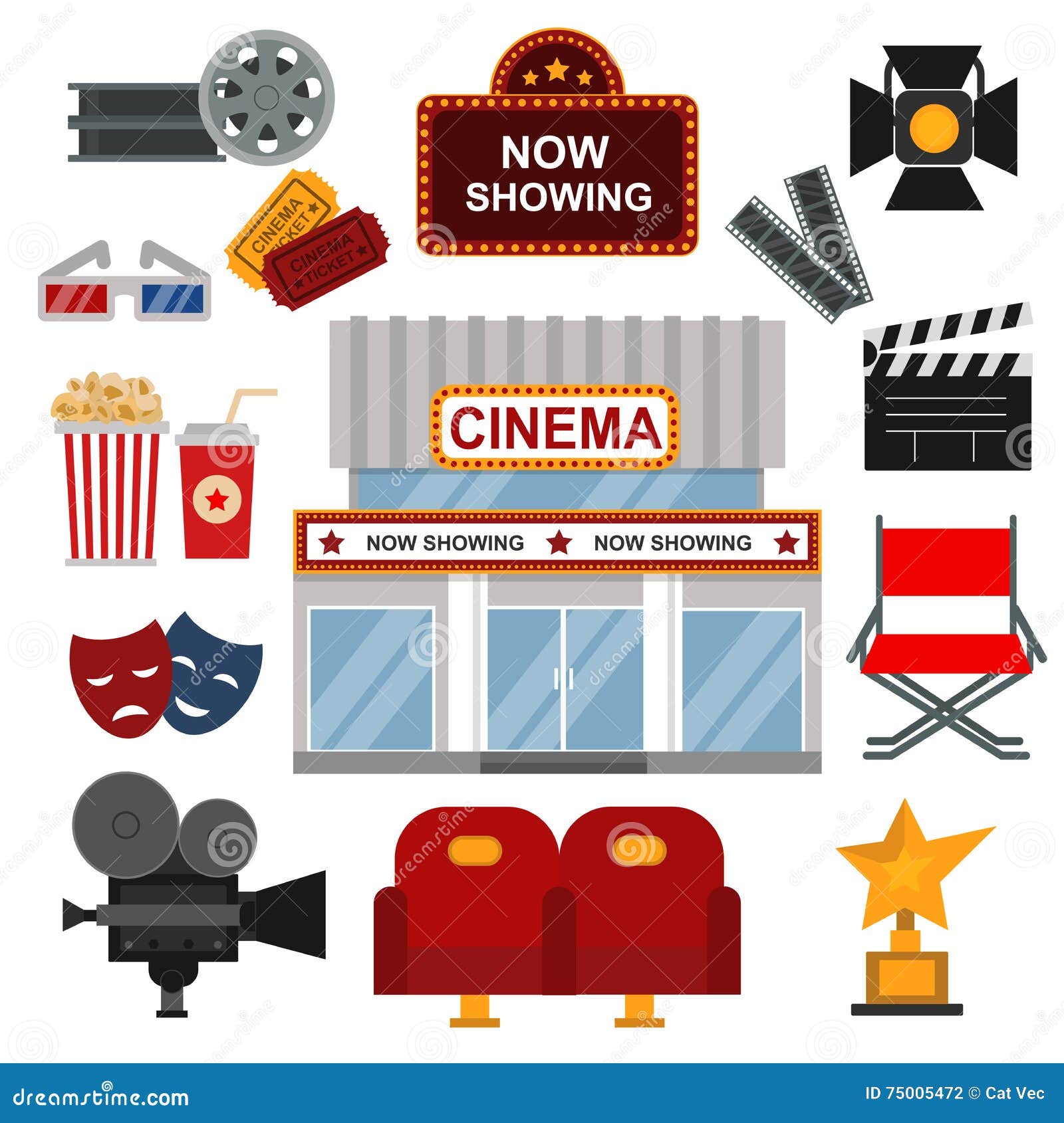 Ejemplo Del Vector De Los Símbolos Del Cine Ilustración del Vector ...