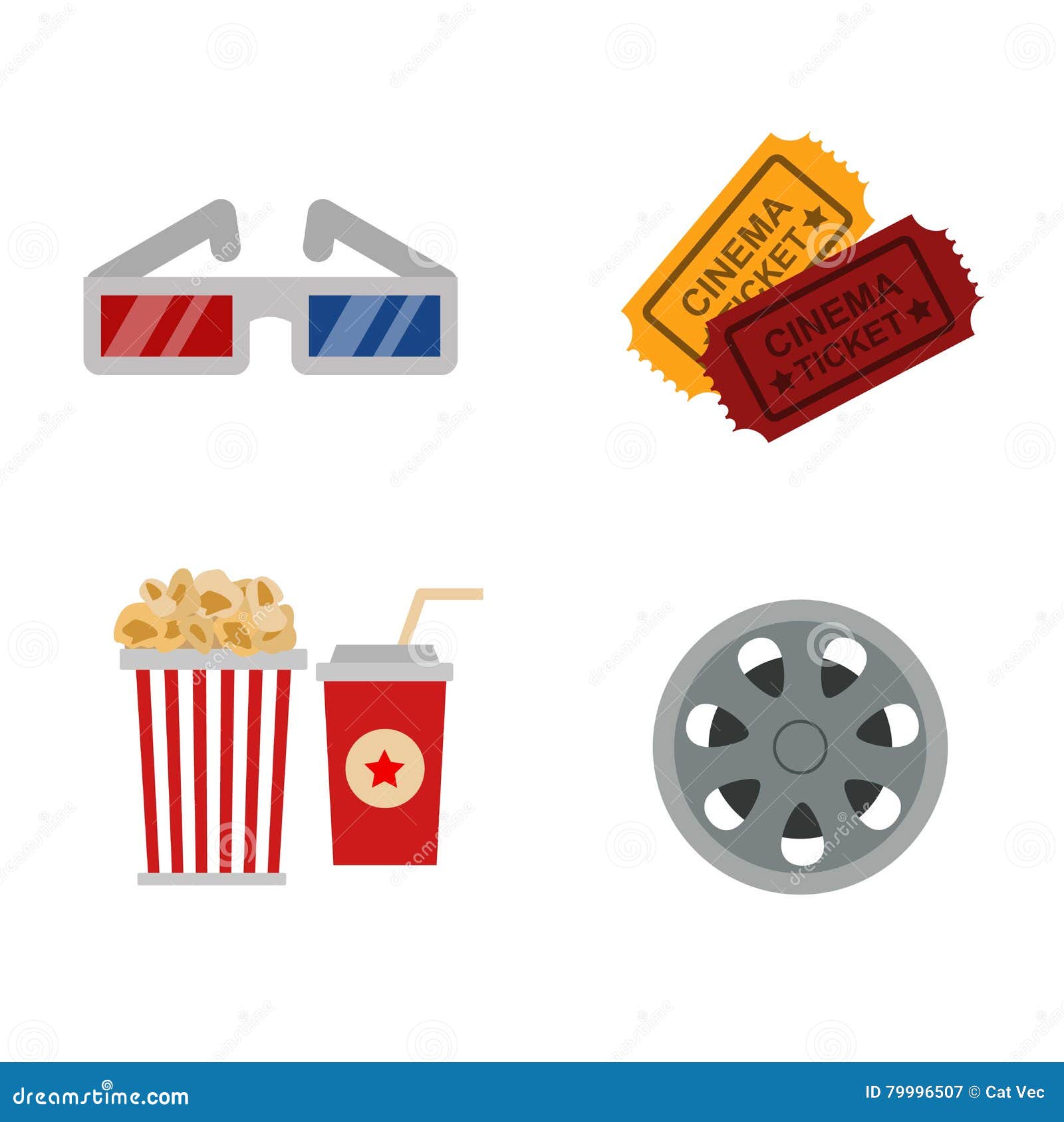 Ejemplo Del Vector De Los Símbolos Del Cine Ilustración del Vector ...