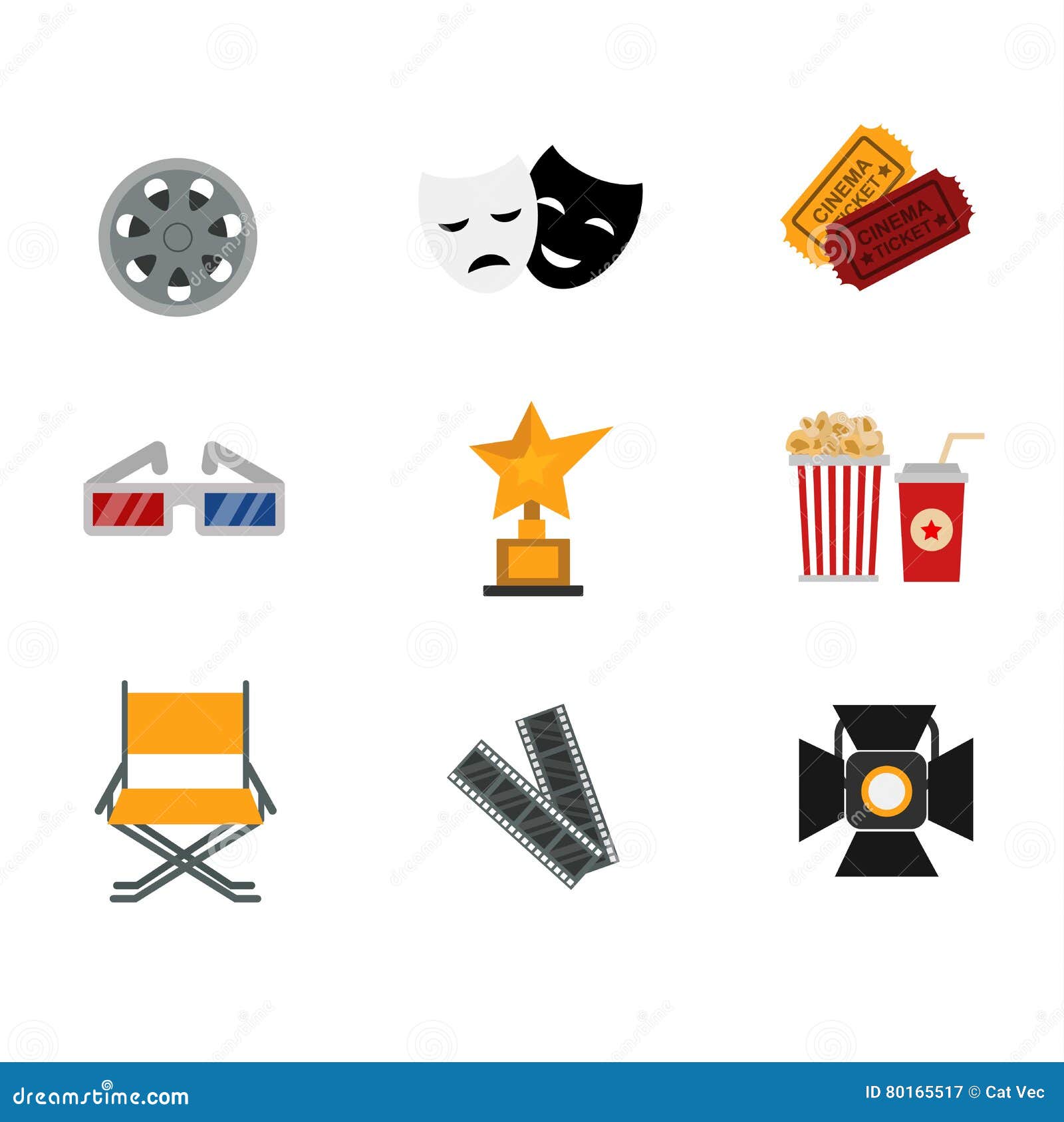 Ejemplo Del Vector De Los Símbolos Del Cine Ilustración del Vector ...
