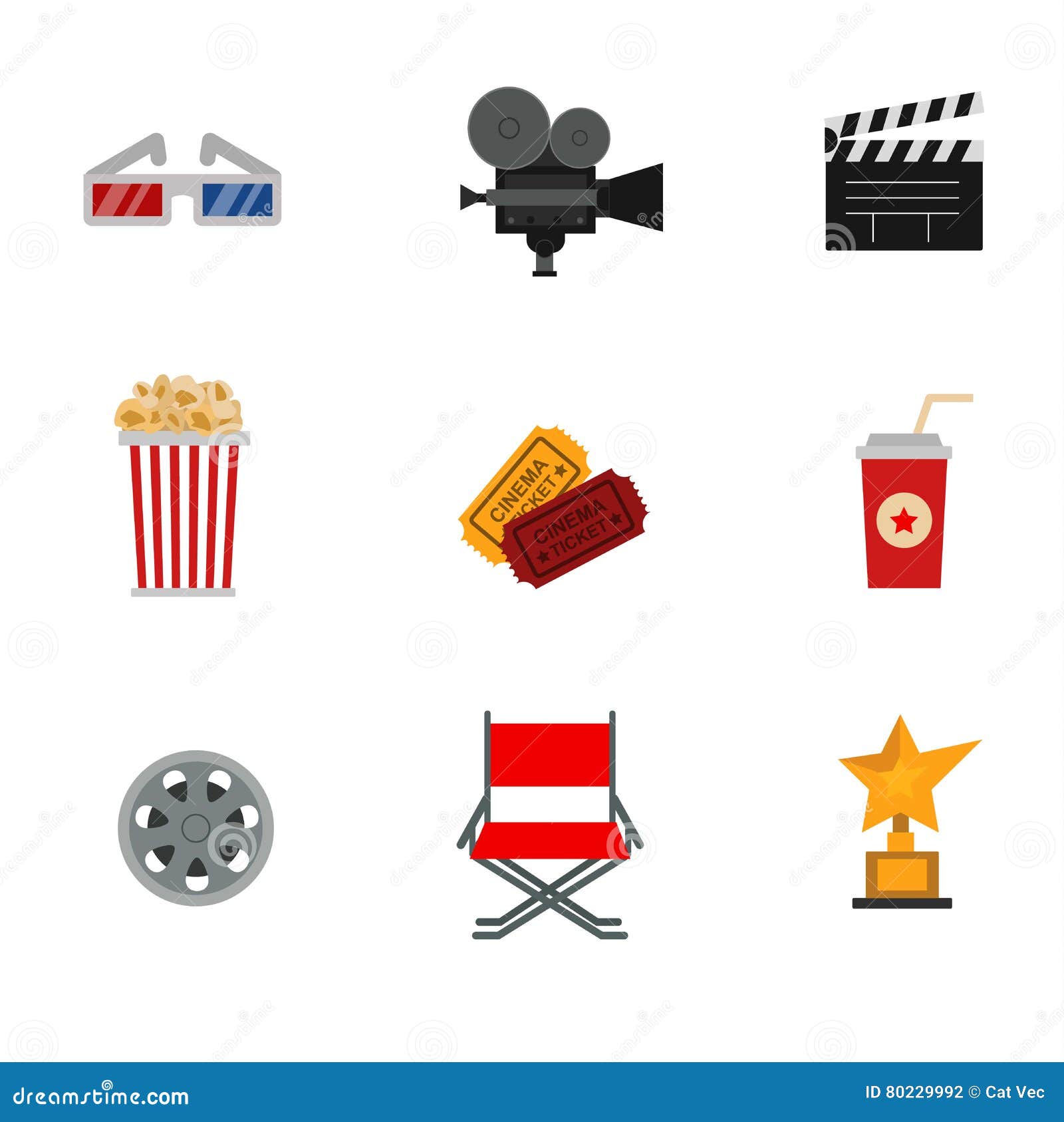 Ejemplo Del Vector De Los Símbolos Del Cine Ilustración del Vector ...