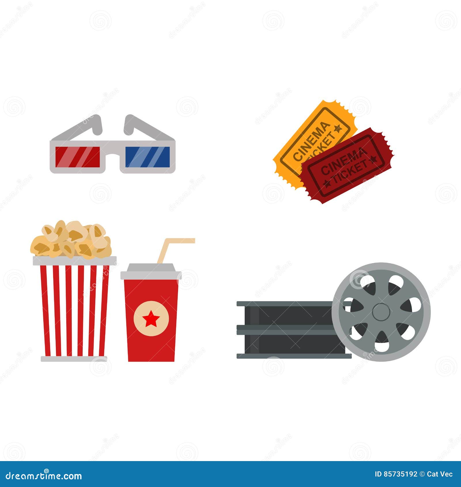 Ejemplo Del Vector De Los Símbolos Del Cine Ilustración del Vector ...