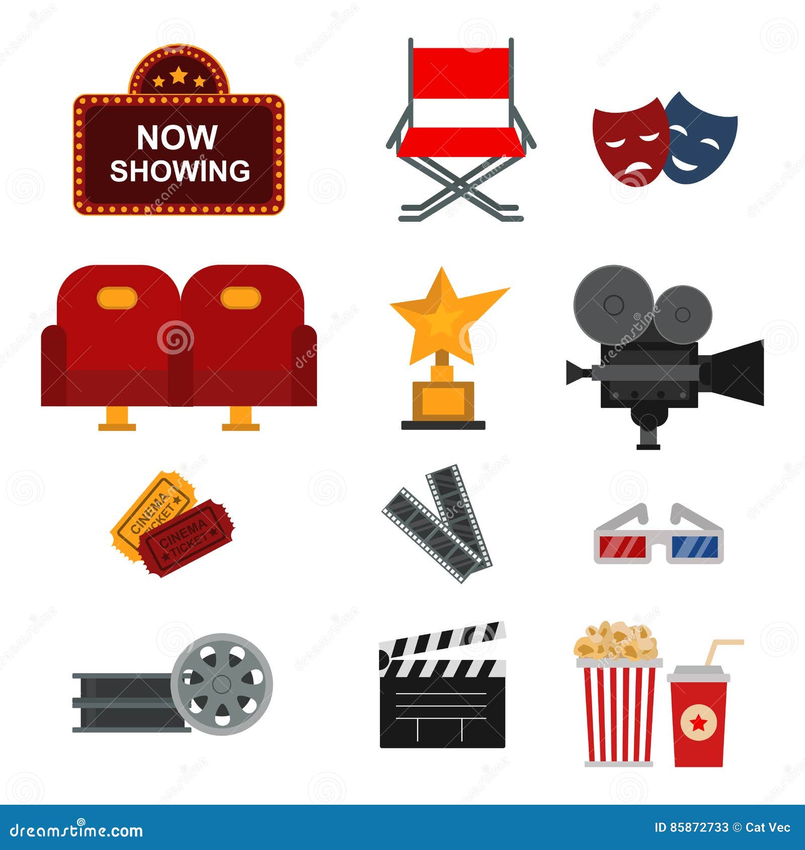 Ejemplo Del Vector De Los Símbolos Del Cine Ilustración del Vector ...