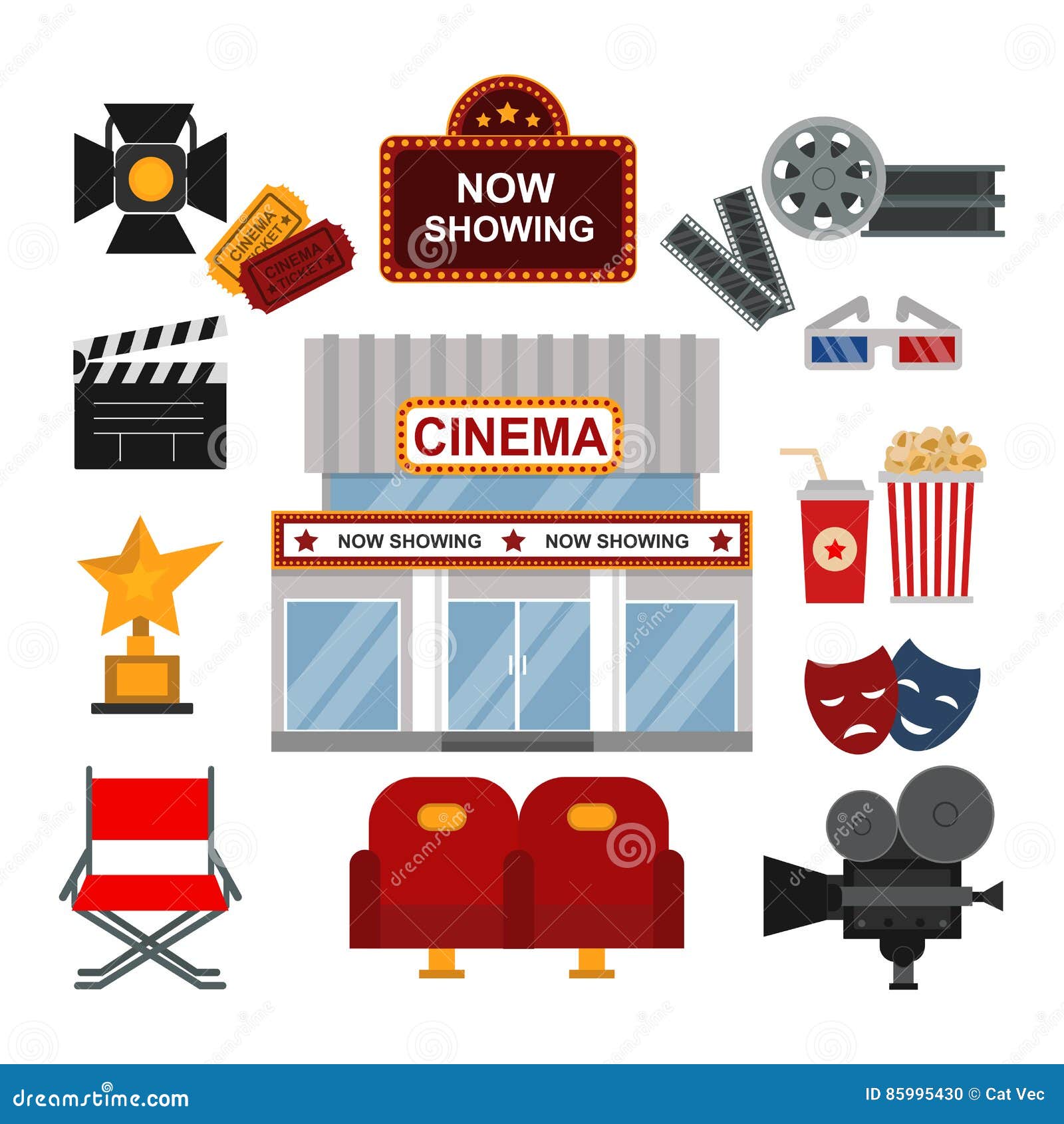 Ejemplo Del Vector De Los Símbolos Del Cine Ilustración del Vector ...