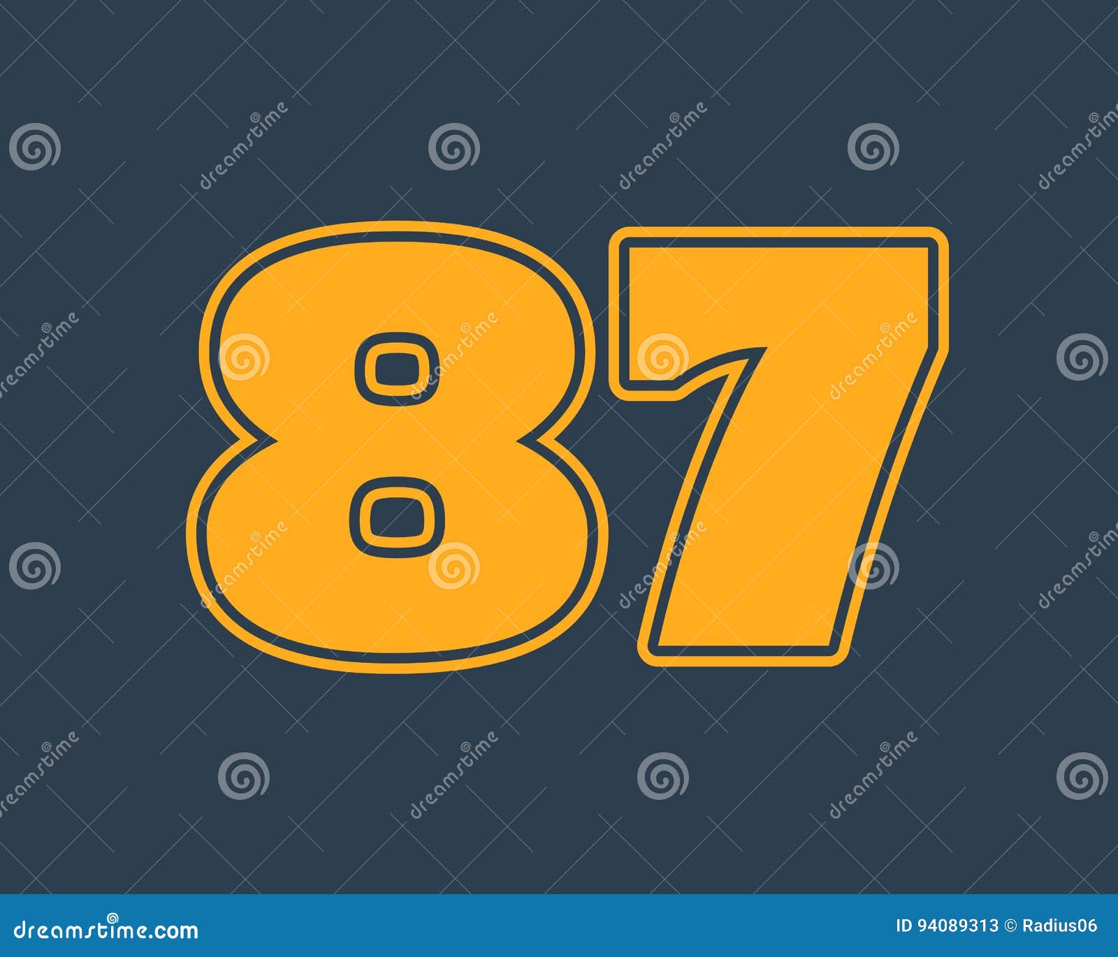 Ejemplo Del Vector De 87 Números Ilustración del Vector - Ilustración ...