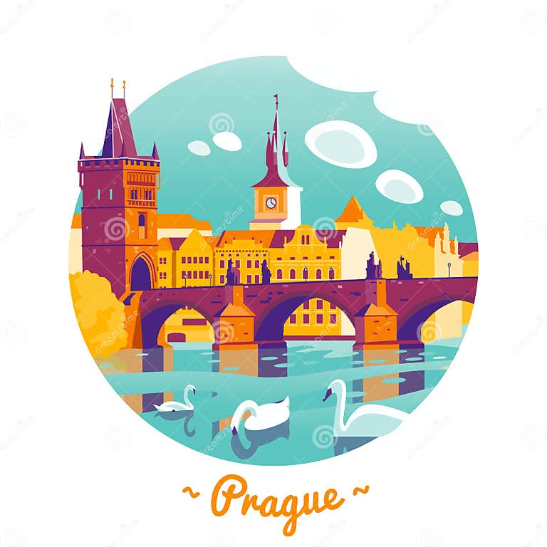 Ejemplo Del Vector De Praga Ilustración del Vector - Ilustración de ...