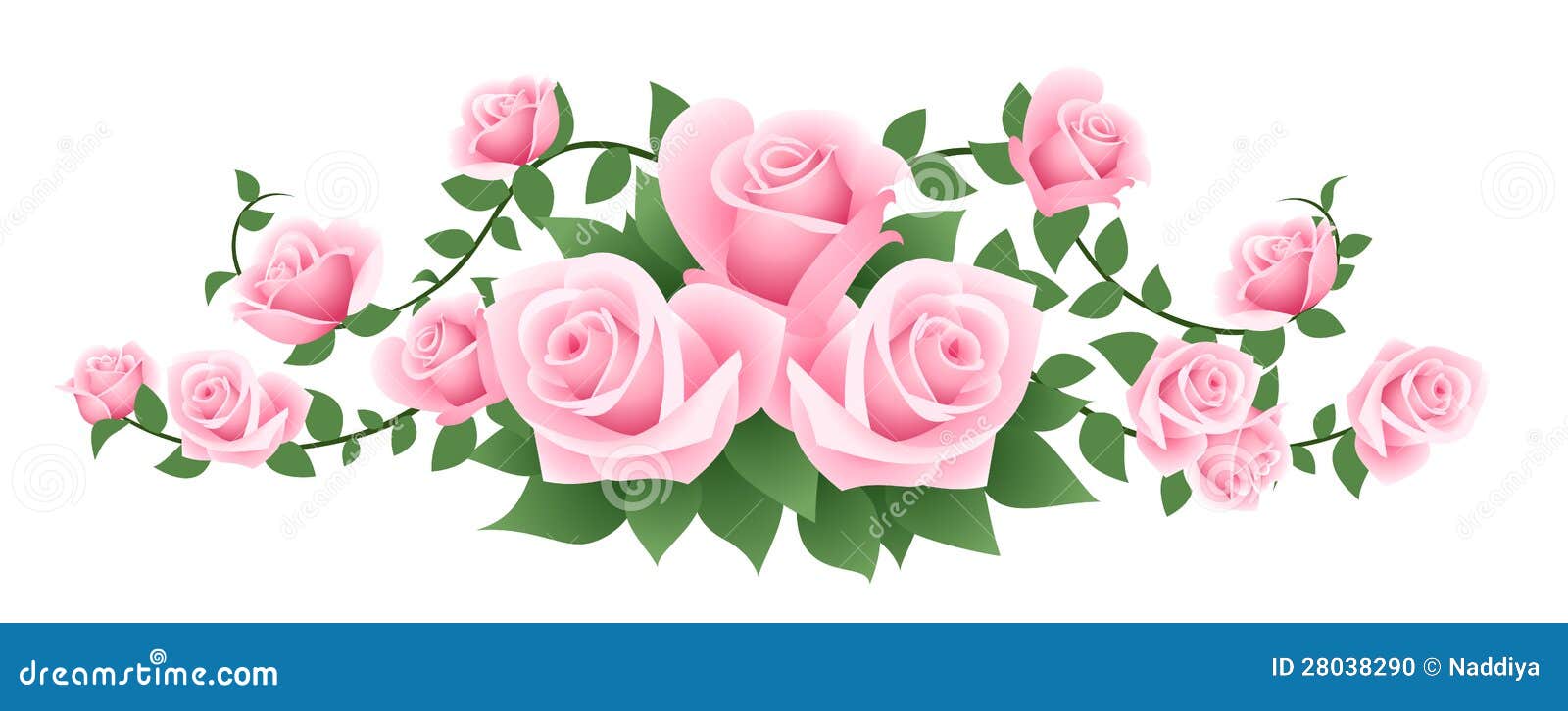 Ejemplo Del Vector De Rosas Rosadas. Foto de archivo - Imagen: 28038290