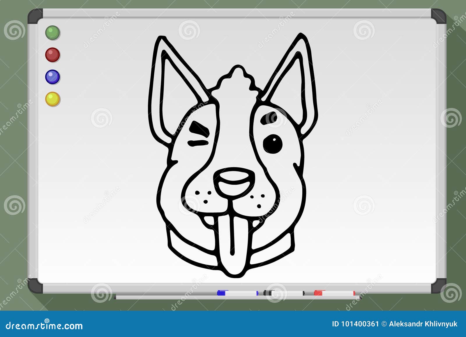 Ejemplo Del Vector De Un Perro Dibujado Mano Stock de ilustración ...