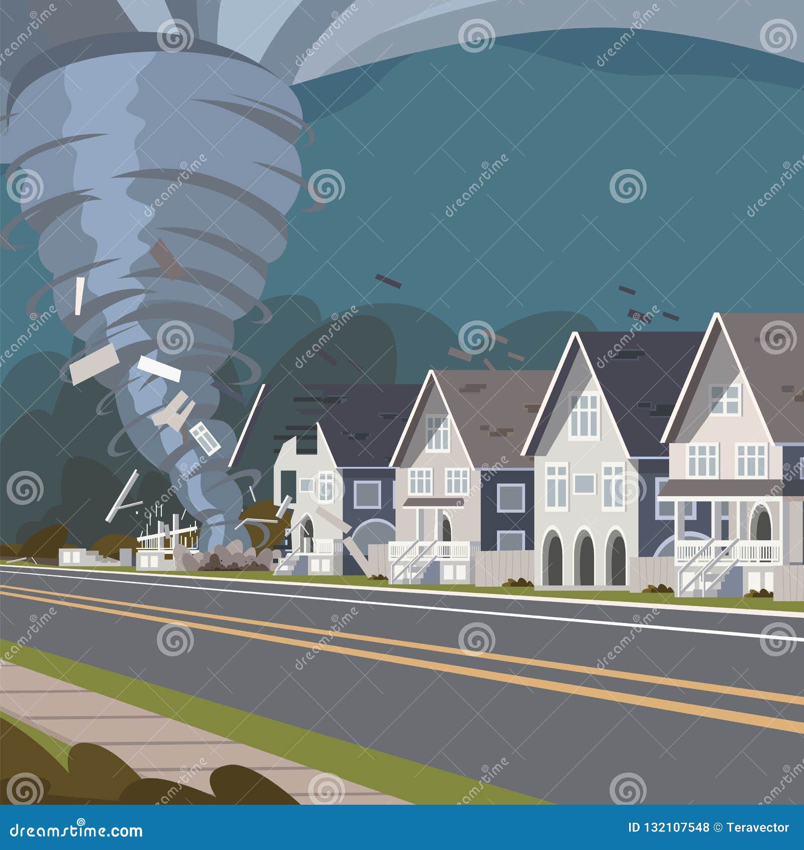 Ejemplo Del Vector De Una Imagen Destructiva De La Tormenta Ilustración ...