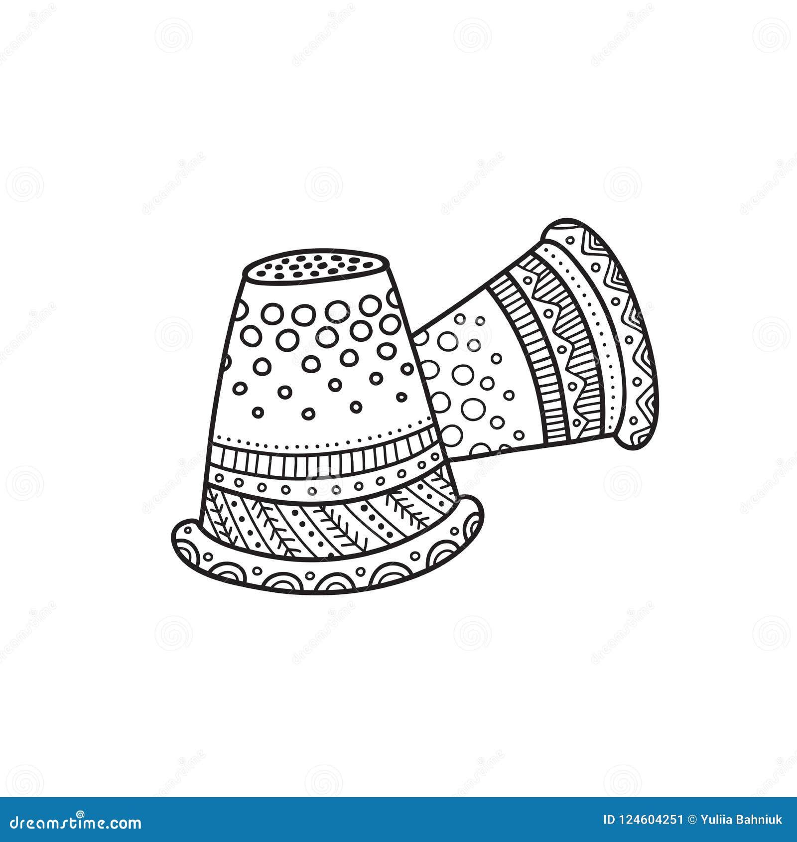 Ejemplo Del Vector Del Dedal En Estilo Del Boho Ilustración del Vector ...