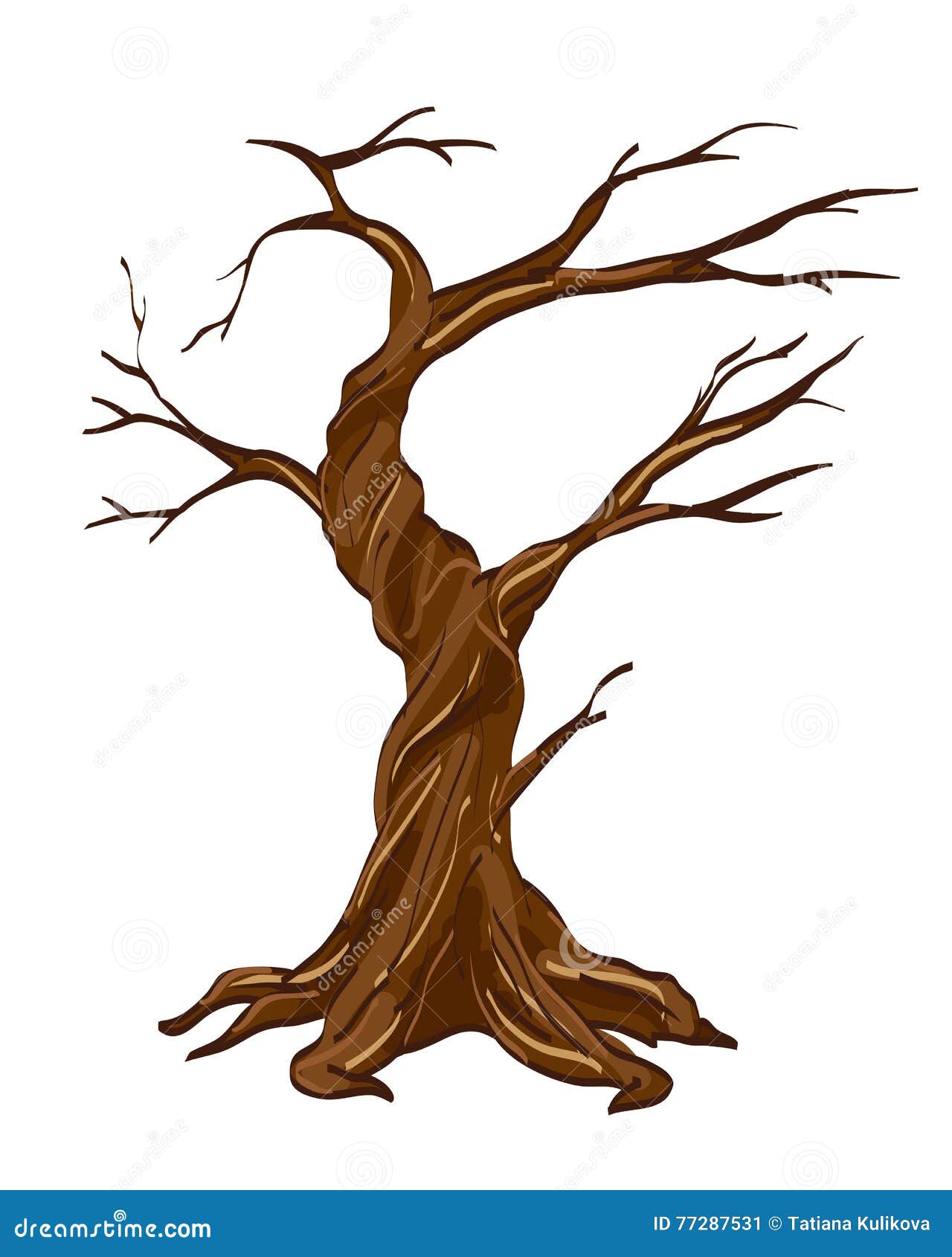 Ejemplo Del Vector Del árbol Seco En Blanco Ilustración del Vector ...