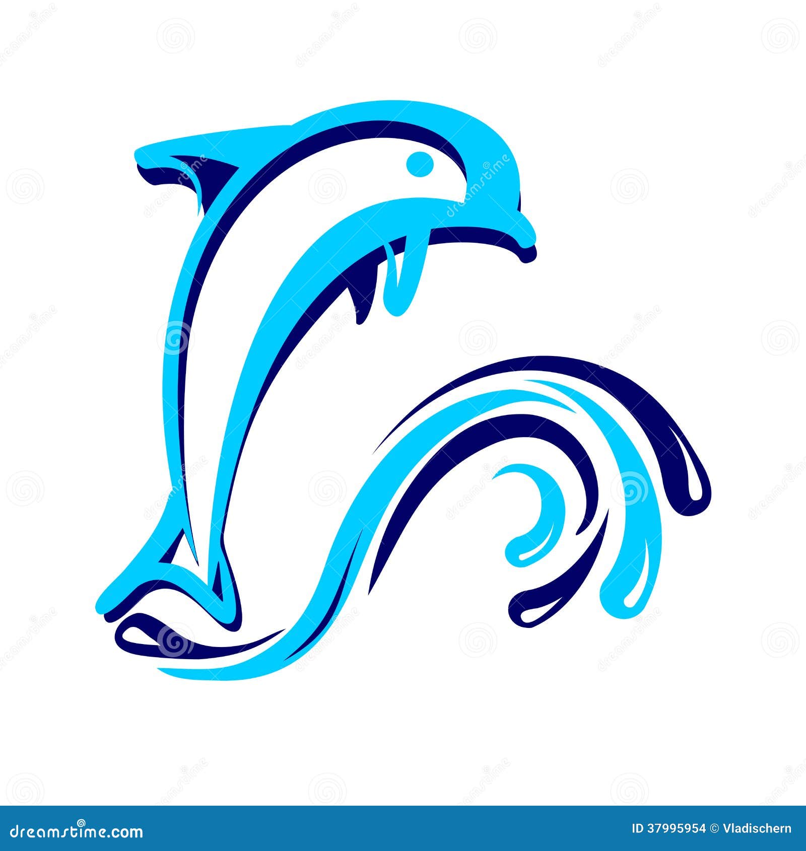 Ejemplo Del Vector Del Icono Del Delfín Ilustración del Vector ...