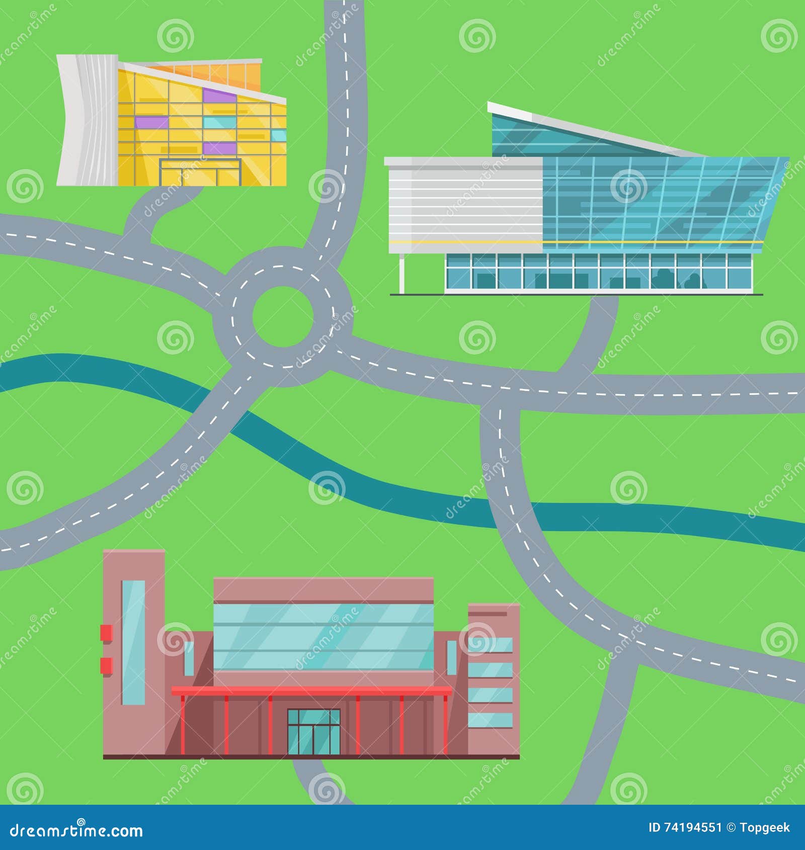 Ejemplo Del Vector Del Mapa Del Concepto Del Centro Comercial ...