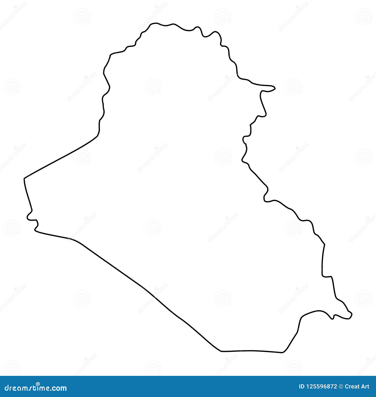 Ejemplo Del Vector Del Esquema Del Mapa De Iraq Ilustración del Vector ...