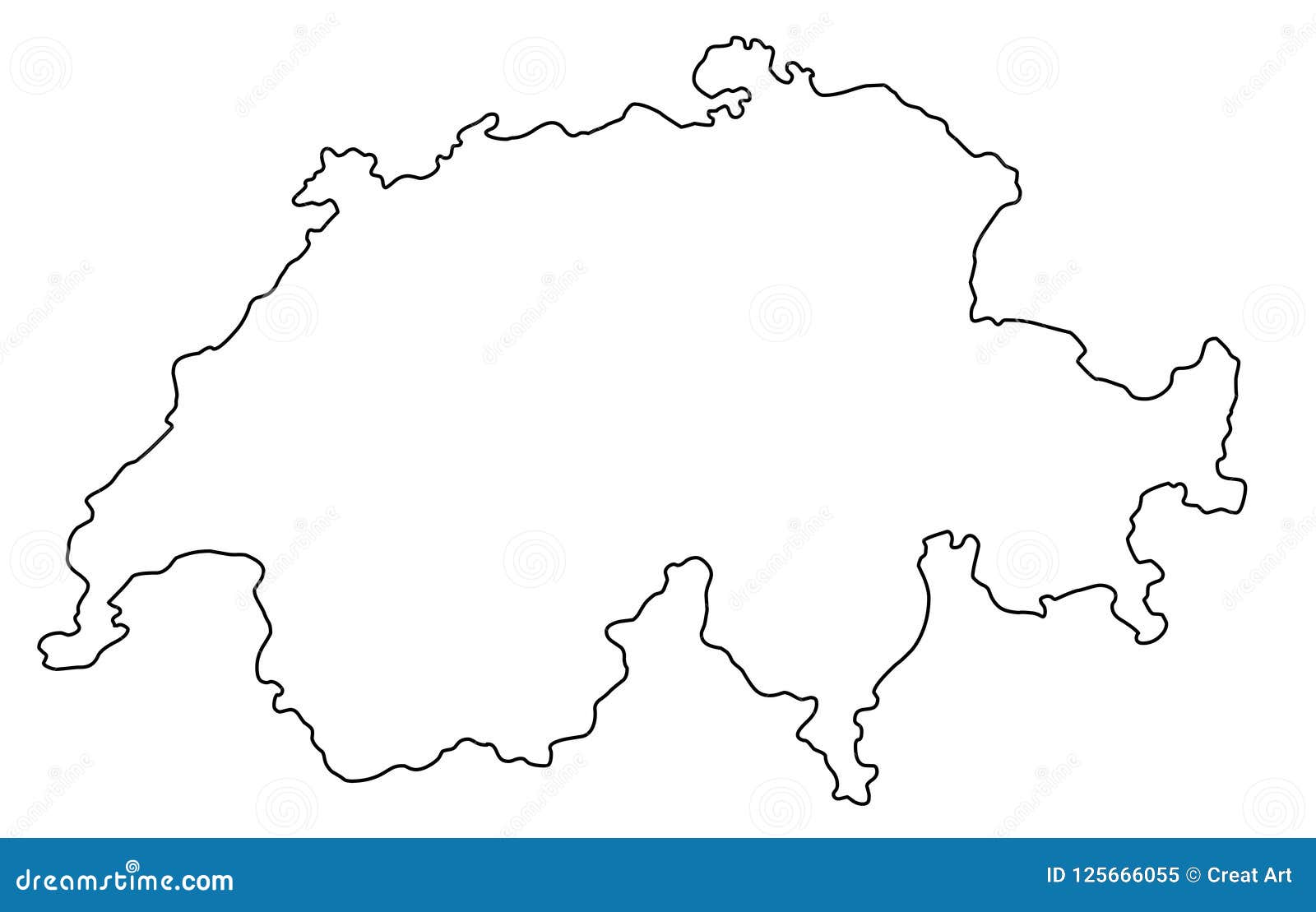 Ejemplo Del Vector Del Esquema Del Mapa De Suiza Ilustración del Vector ...